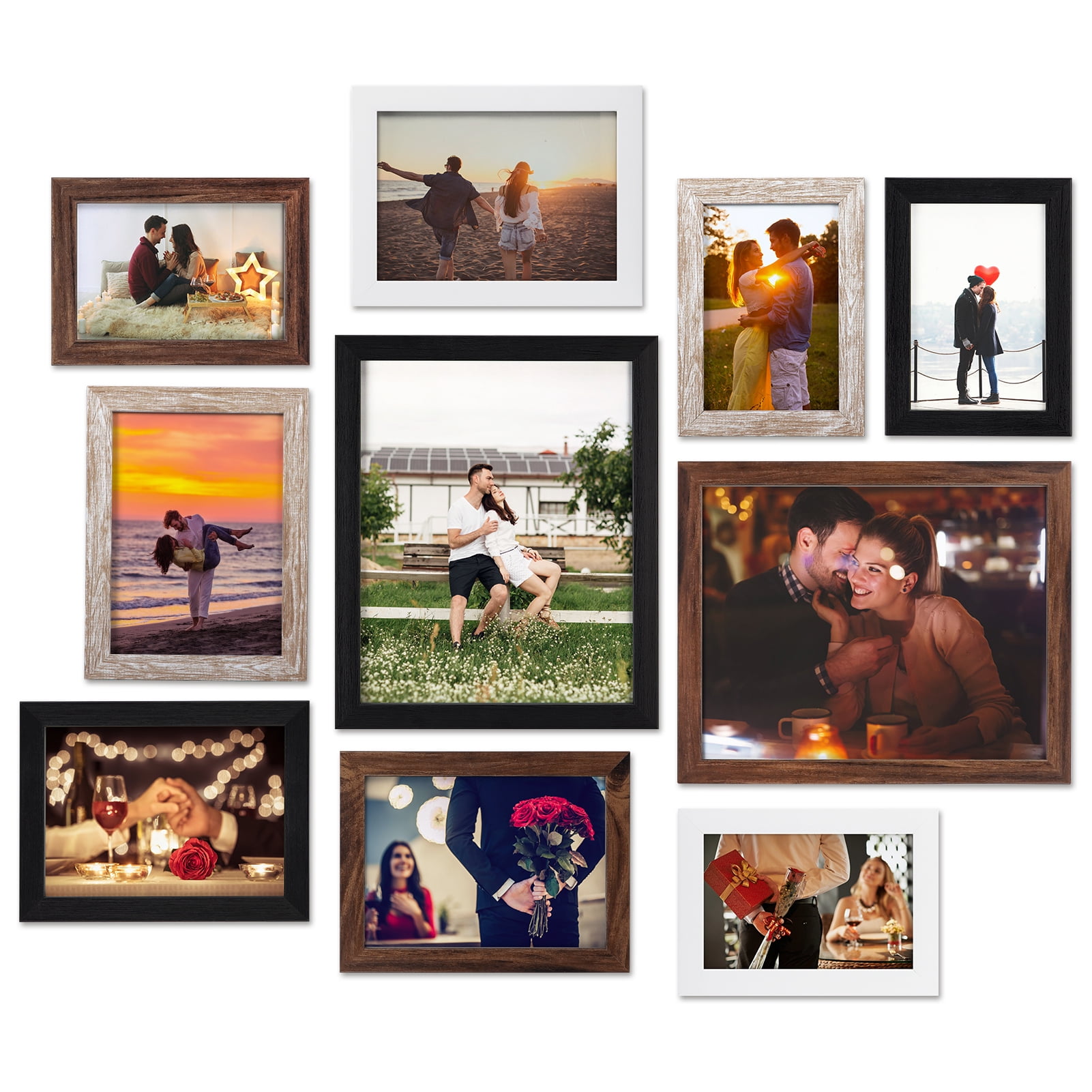 CRUGLA 4 Colors Picture Frames for Multiple Sizes Photos, Four 4x6 ...