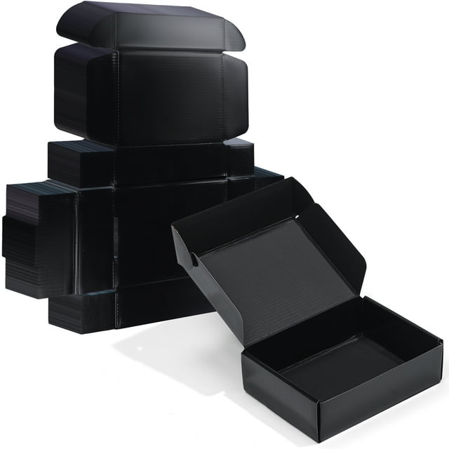 CRUGLA 7x5x2 Black Shipping Boxes Set of 20, Small Packaging Cardboard ...
