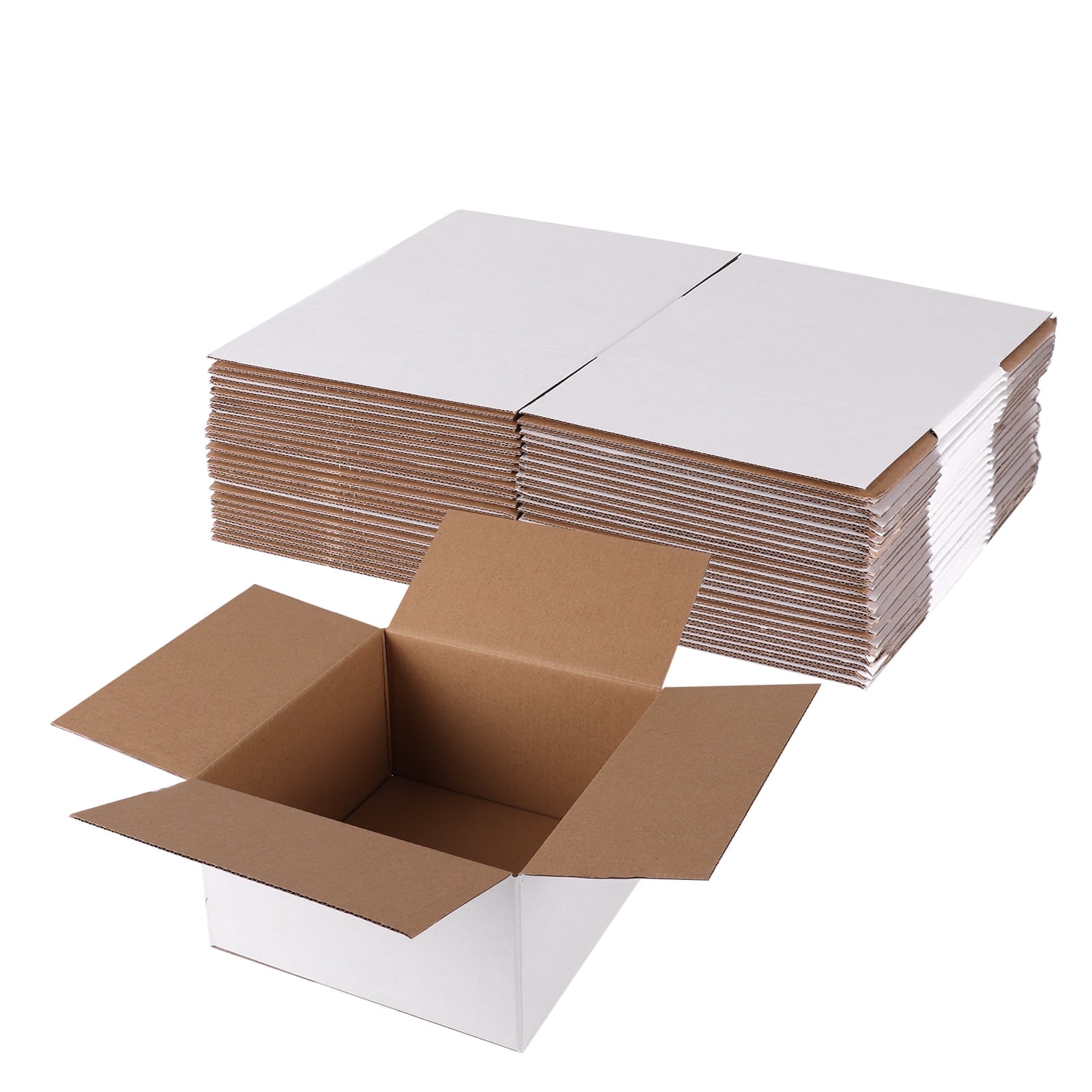 CRUGLA 7x7x4 Shipping Boxes Set of 25, Small White Cardboard Mailer Box ...