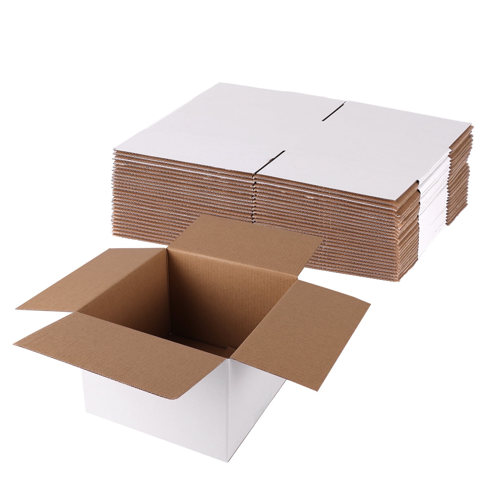 CRUGLA 7x7x5 Shipping Boxes Set of 25, Small White Cardboard Mailer Box ...