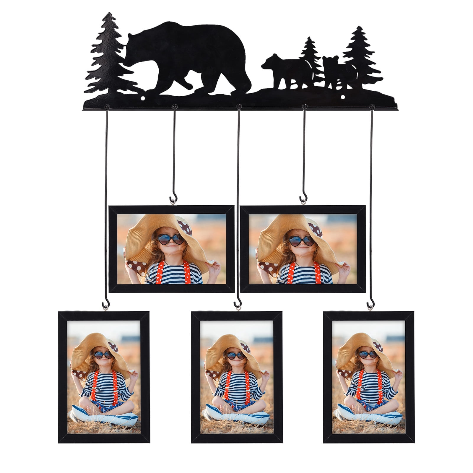 CRUGLA Float Wall Picture Frames Set of 5, 4x6 Photo Frame with Bear ...