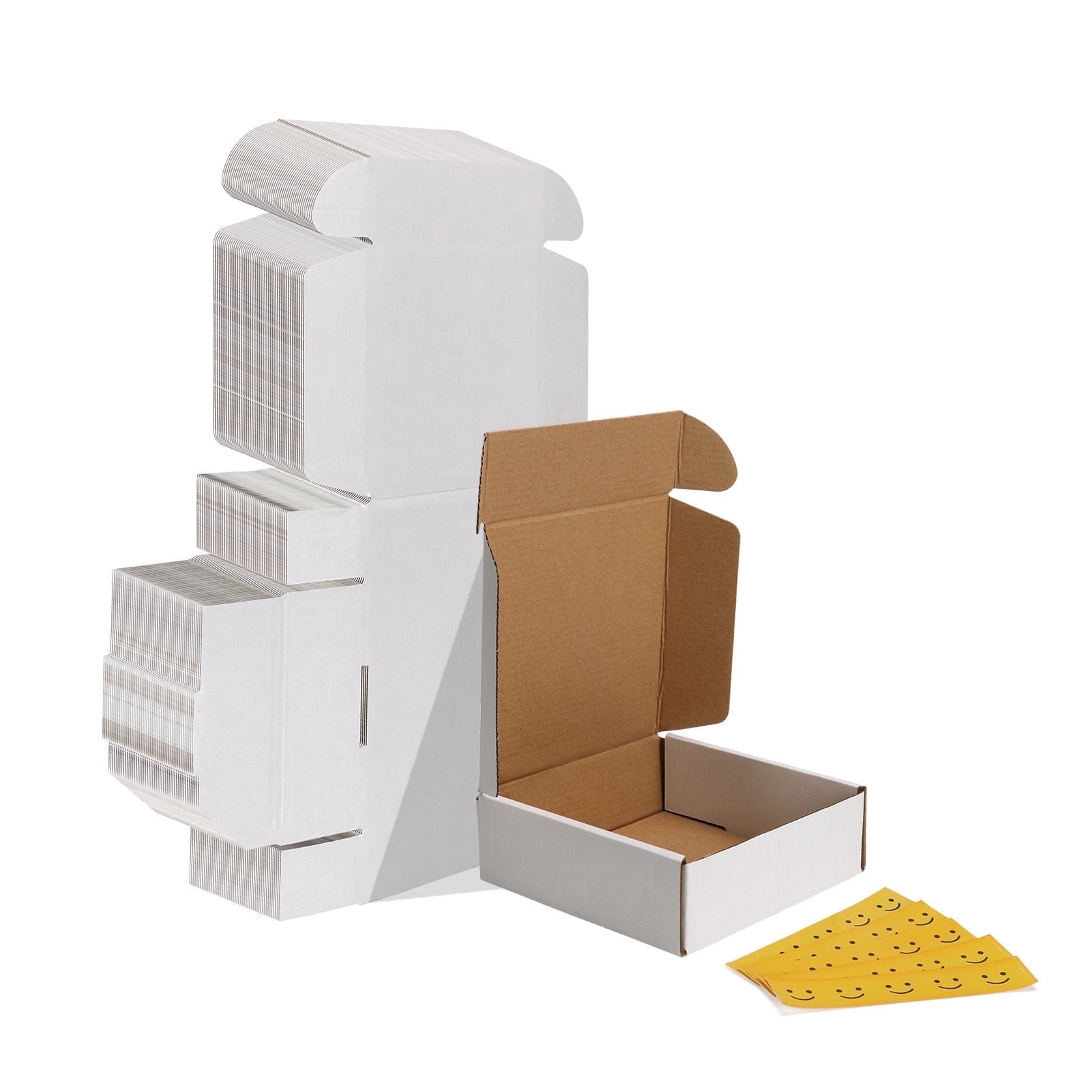 CRUGLA 6x6x2 Shipping Boxes Set of 50, Small White Cardboard Mailer Box ...