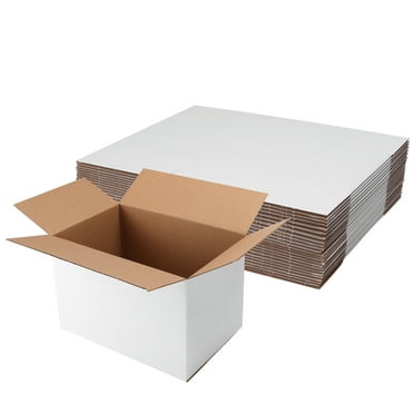 Pen+Gear Tuck-Top Shipping Boxes, 13 in. L x 10 in. W x 2 in. H, White ...