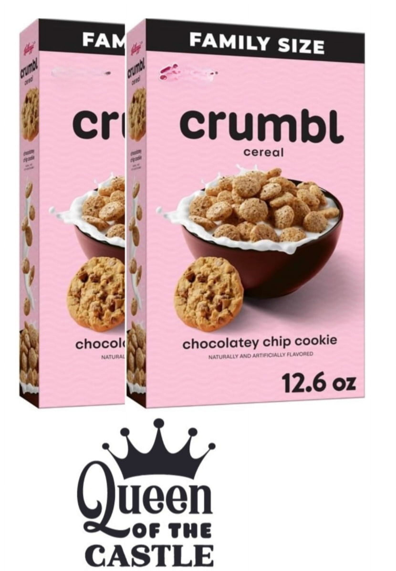 CRUMBL Chocolatey Chip Cookie Cereal, Limited Edition Kellogg's Crumble ...