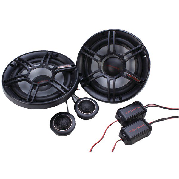 Crunch 300W RMS Full Range 2 Way Component Car Speakers, 4 Ohm, 6.5in ...