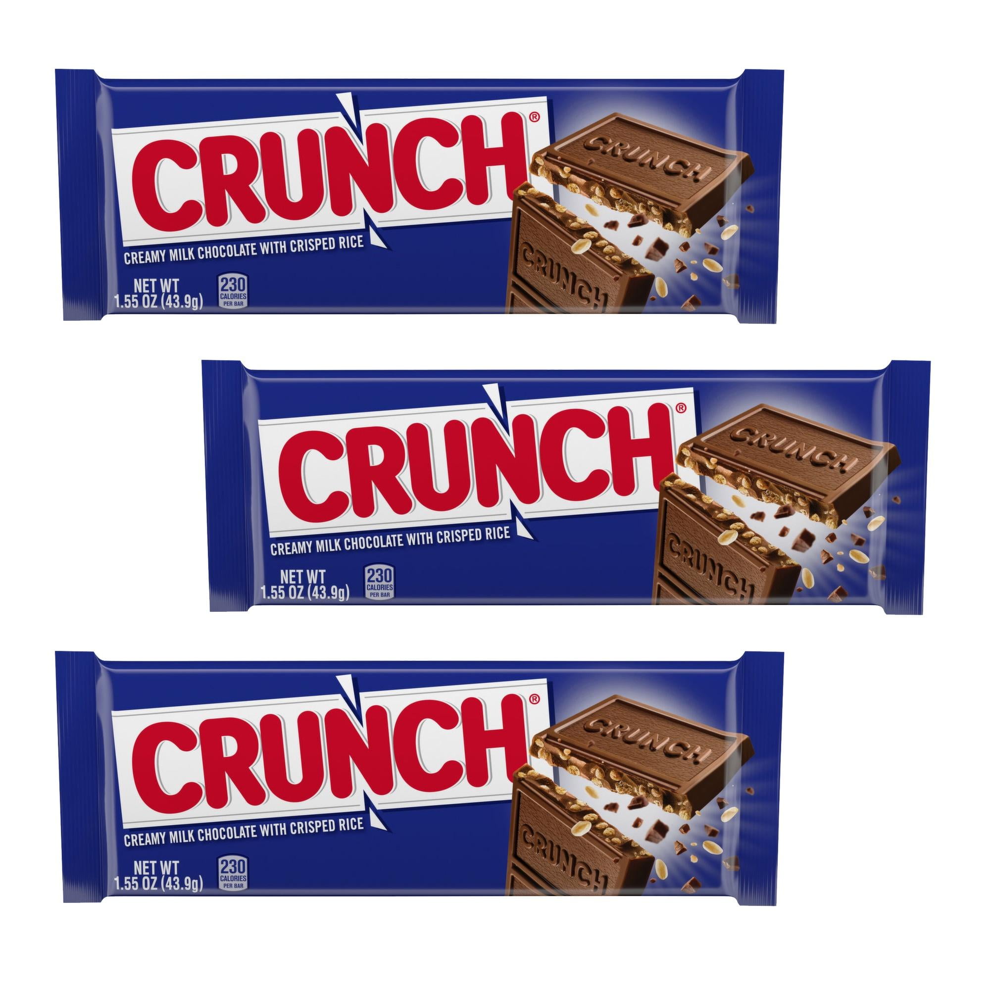 CRUNCH Chocolate Bars 3-Pack Creamy Milk Chocolate with Crisped Rice 1. ...