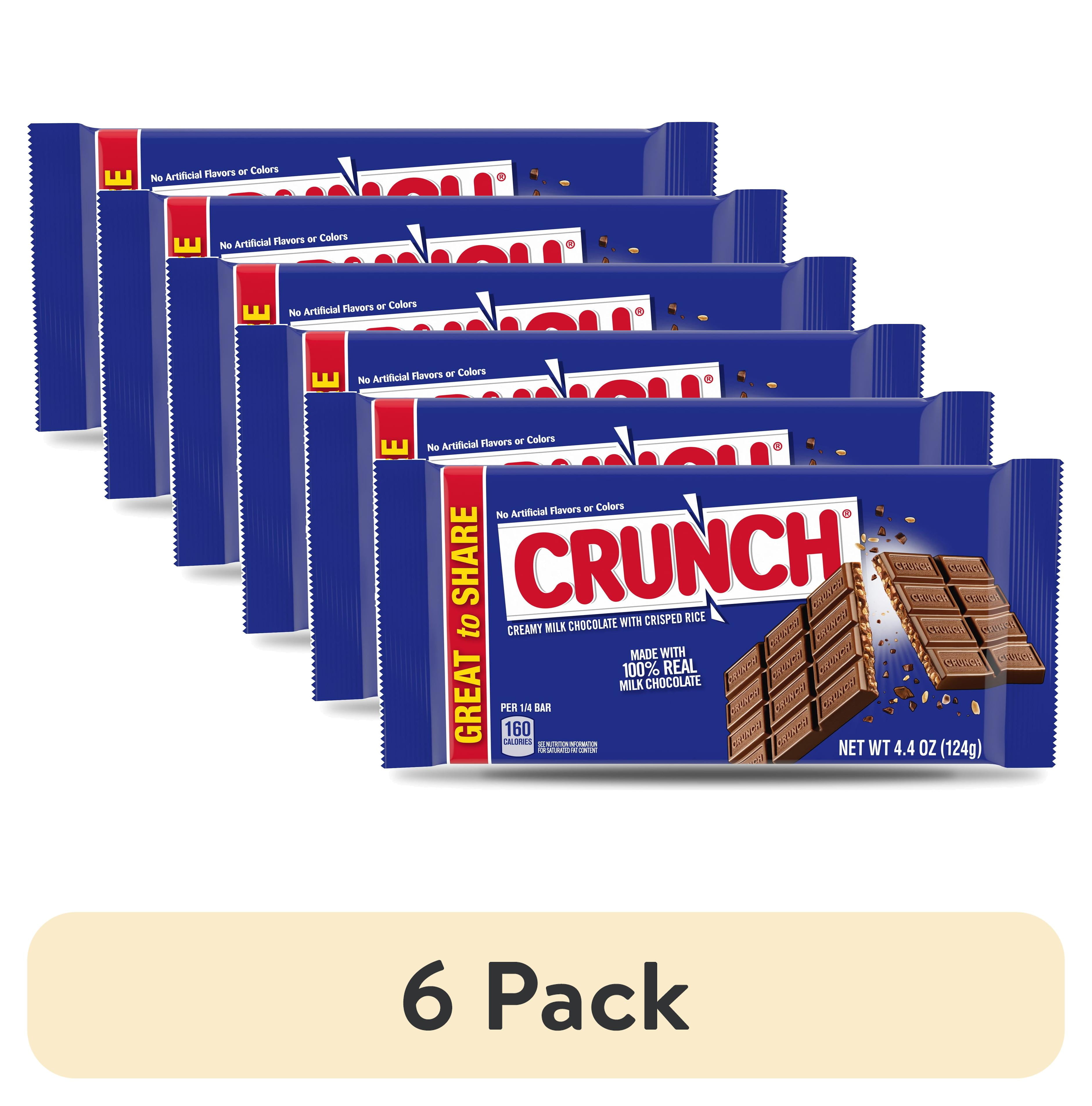 (6 pack) CRUNCH, Milk Chocolate and Crisped Rice, Full Size Candy Bar ...