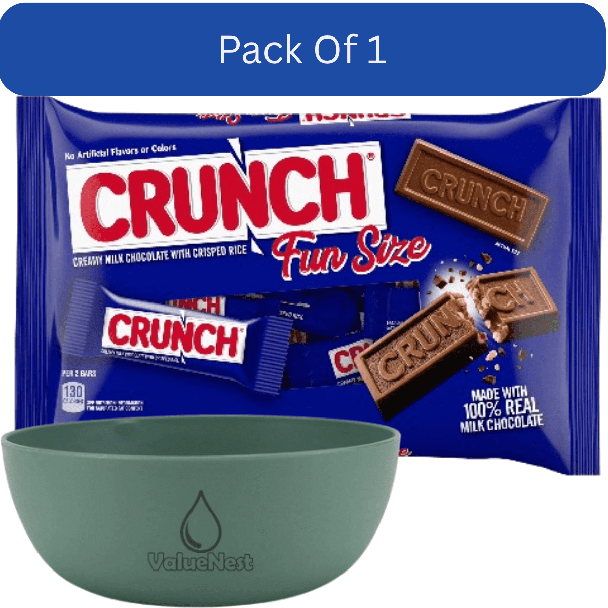 CRUNCH Milk Chocolate and Crisped Rice Fun Size Candy Bars, 10 oz Bag ...