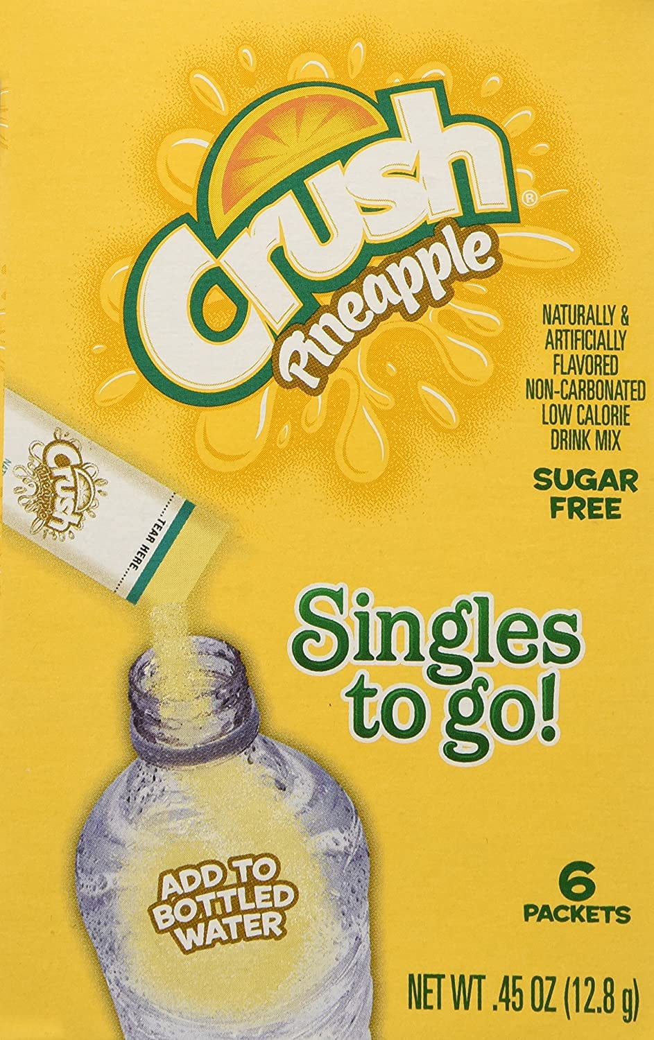 Orange Crush Pineapple Drink Mix, Singles to Go, 5 Calories, 3 Boxes, 6 ...