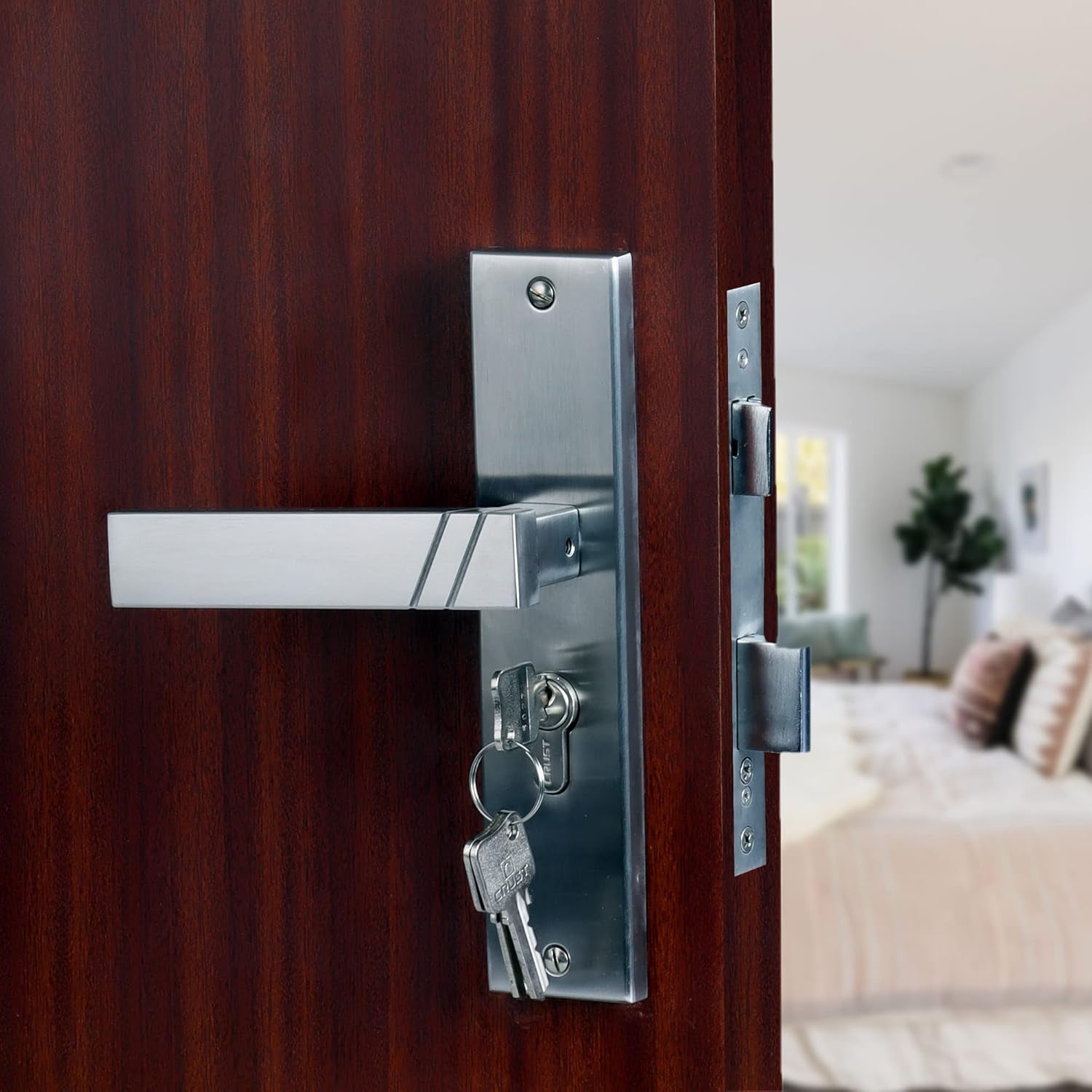 CRUST Heavy Duty Mortise Door Lock Set for Main Door Door Handle Lock ...