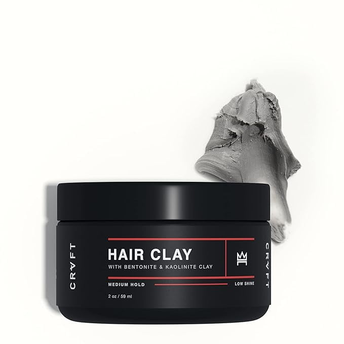 CRVFT Hair Clay 2oz | Medium Hold/Zero Shine Matte Finish | Add Volume ...