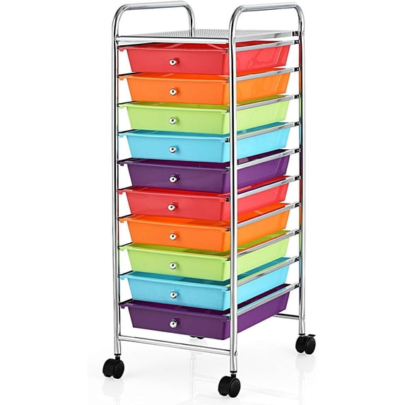 CRXX 10 Drawer Rolling Storage Cart Scrapbook Paper Office School ...