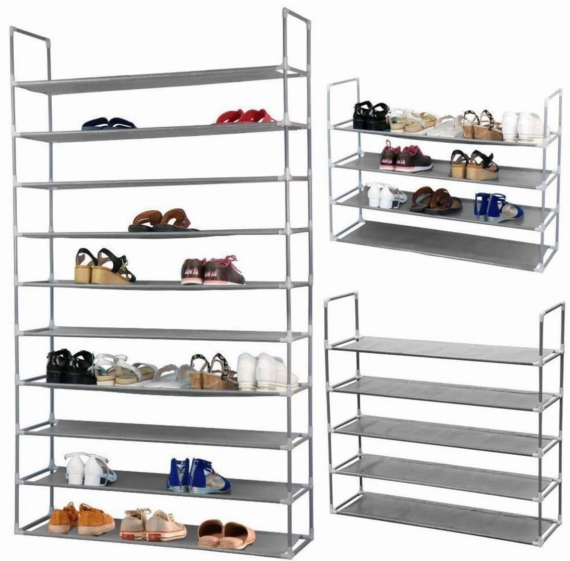 CRXX 10 Tier 50 Pairs Shoe Rack Storage Organizer Shoe Tower Shelf ...