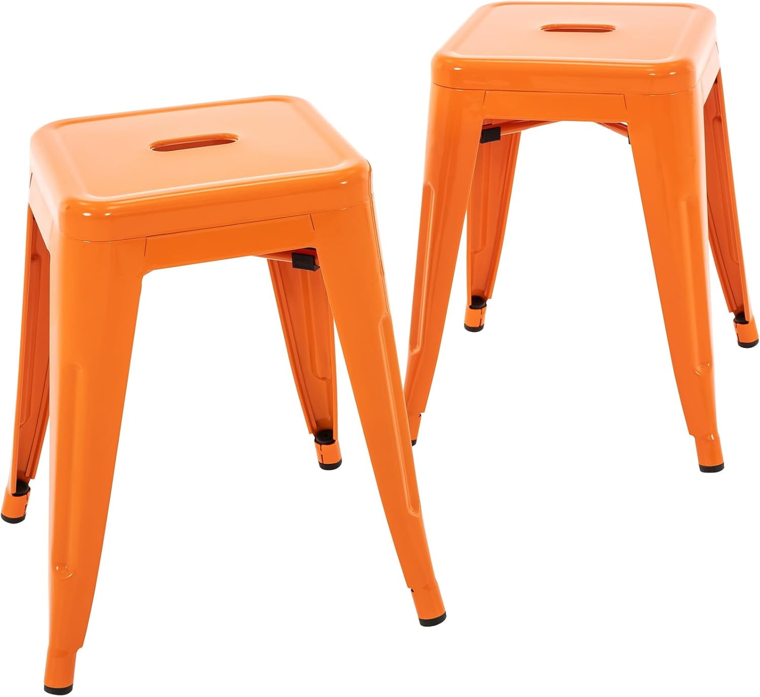 CRXX 18 Inch Industrial Metal Stools Set of 2, Short Stackable ...