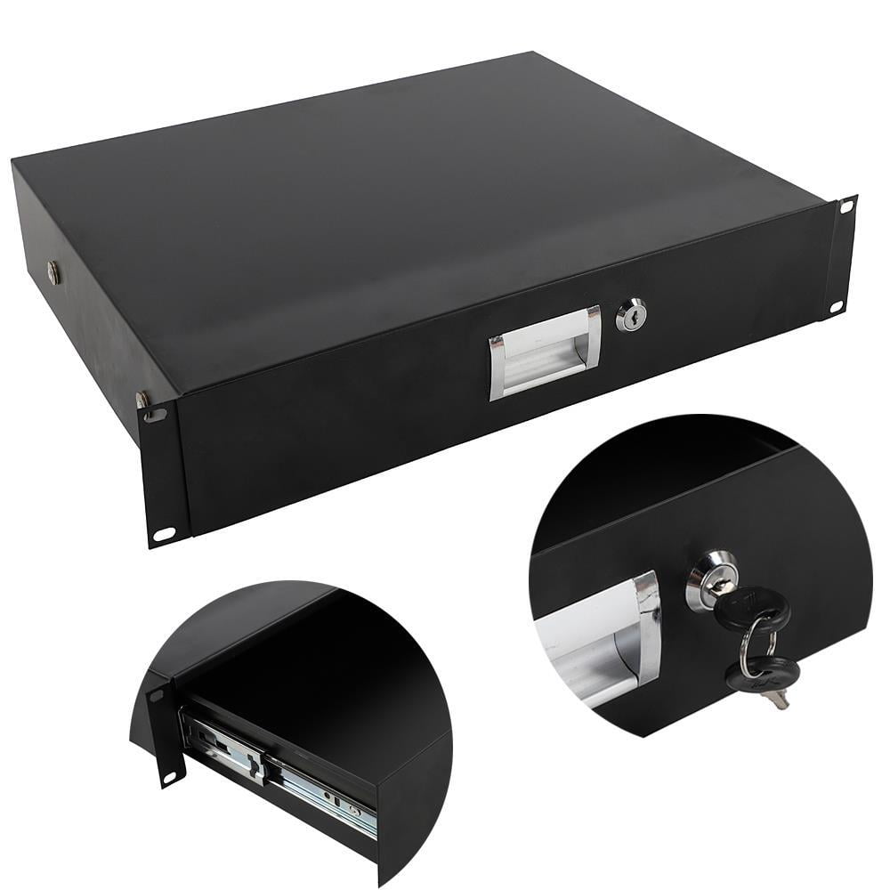 CRXX 19-Inch Rack Mount 2U Locked Drawer – Audio DJ Server Rack Storage ...