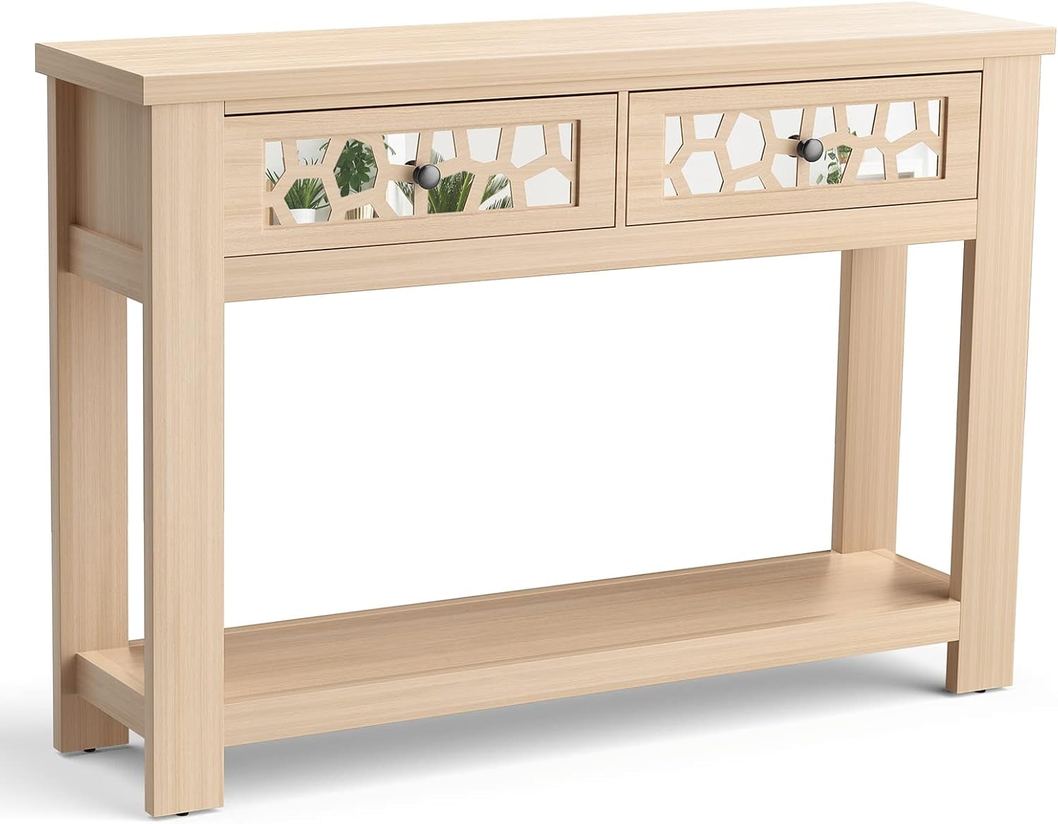 CRXX 2-Tier Console Table with Drawers, Wood Entryway Table with 2 ...