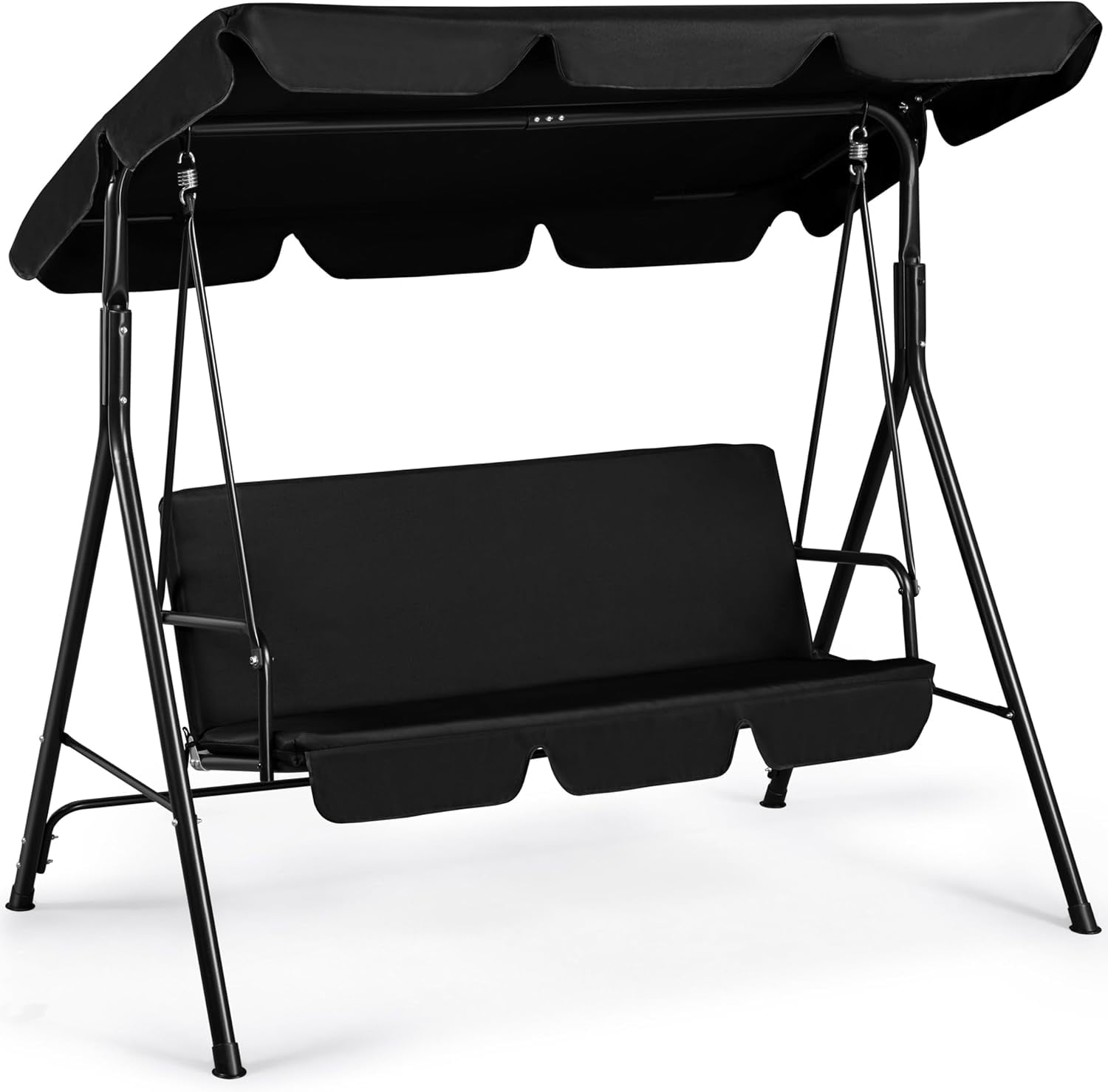 CRXX 3-Seat Patio Swing Chair, Outdoor Canopy Swing with Adjustable ...