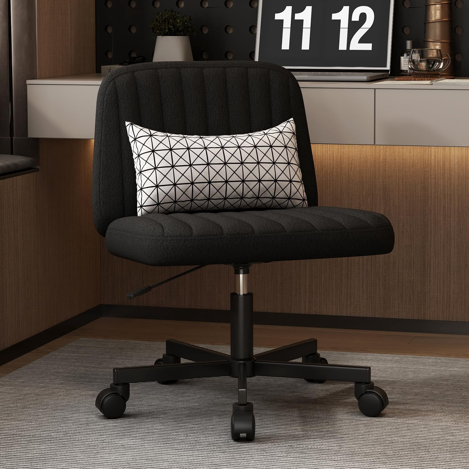 CRXX Armless Criss Cross Chair Comfy Office Chair Home Office Desk ...