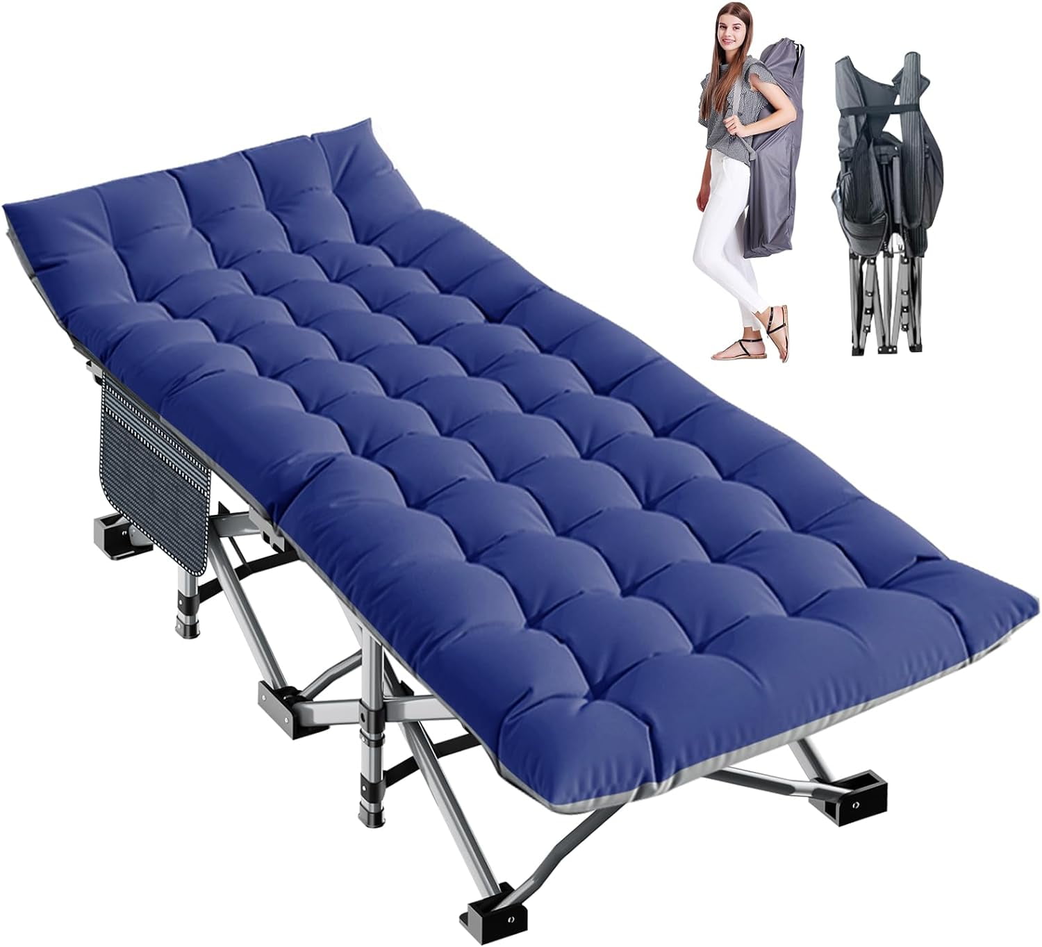 CRXX Folding Camping Cot, Extra Wide Heavy Duty Sleeping Cots with ...