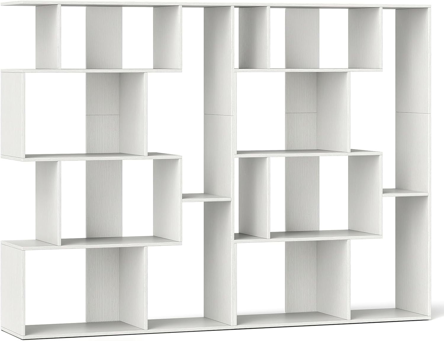 CRXX Geometric Bookcase Set of 2, 47’’ Bookshelf with 6 Open Storage ...