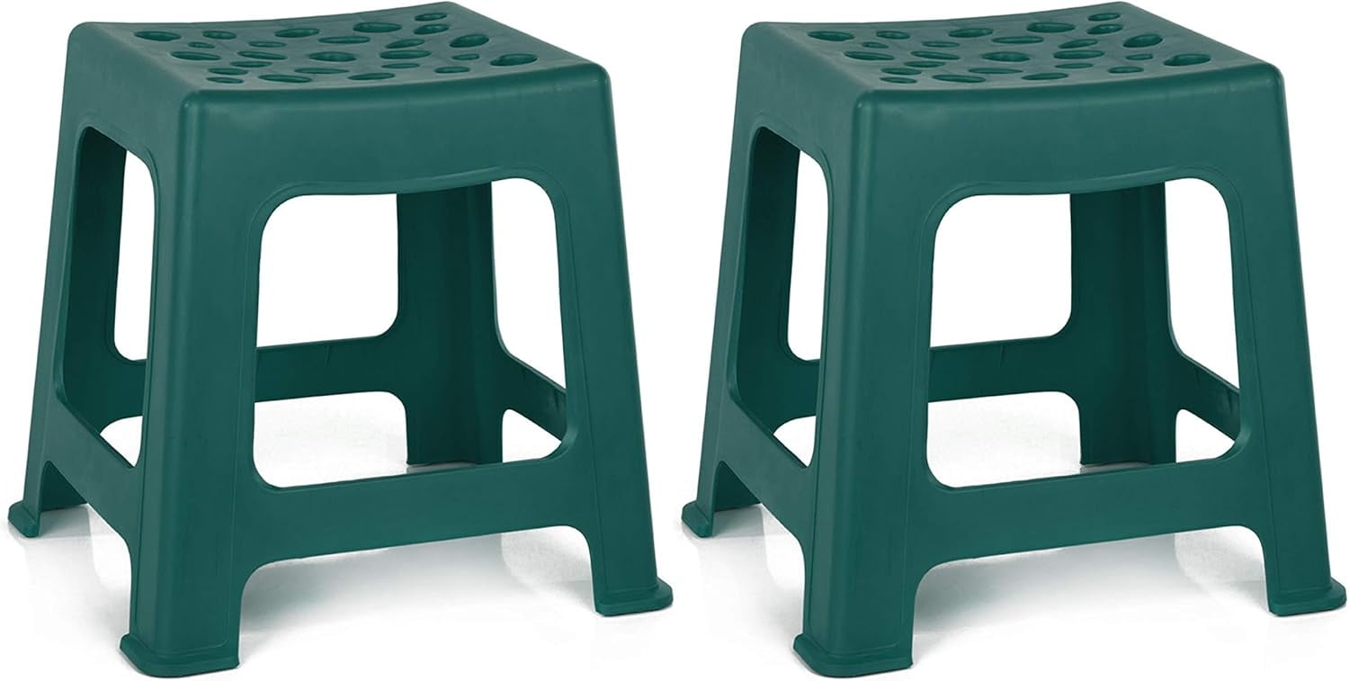 CRXX Home Light Duty Plastic Stools 2-Pack – Compact Portable Indoor ...