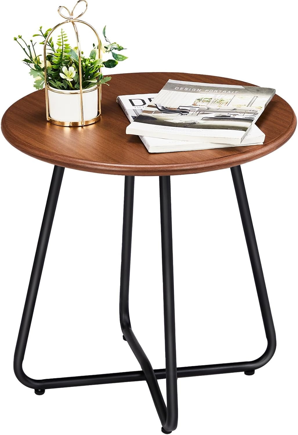 CRXX Indoor and Outdoor Side Table, Small Patio Side Table, Metal Round ...
