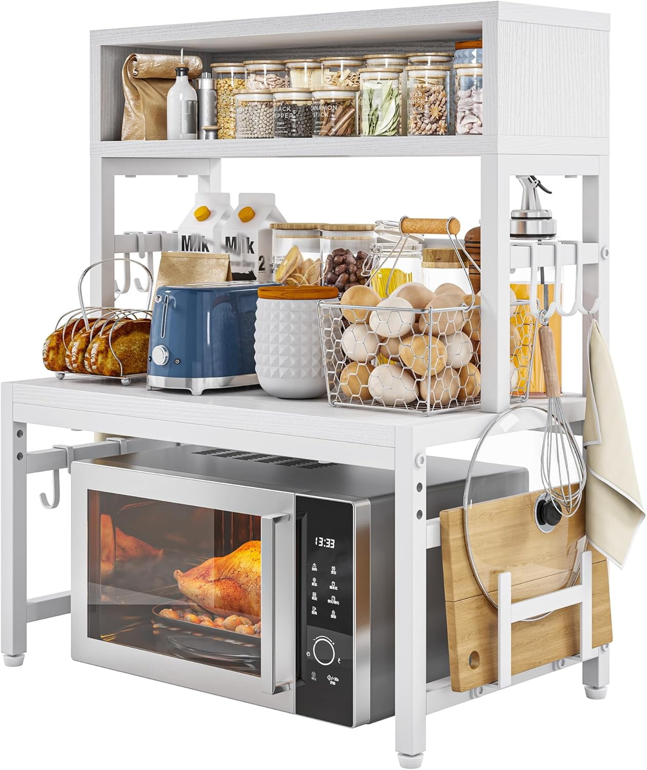 CRXX Microwave Stand, 205LBS Microwave Shelf, Adjustable Countertop ...