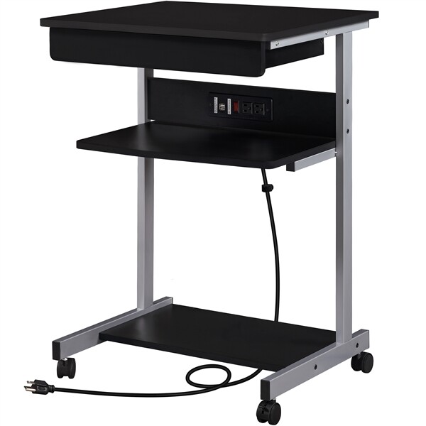 CRXX Mobile Compact Computer Table w/Power Outlet Home Office Desk for ...