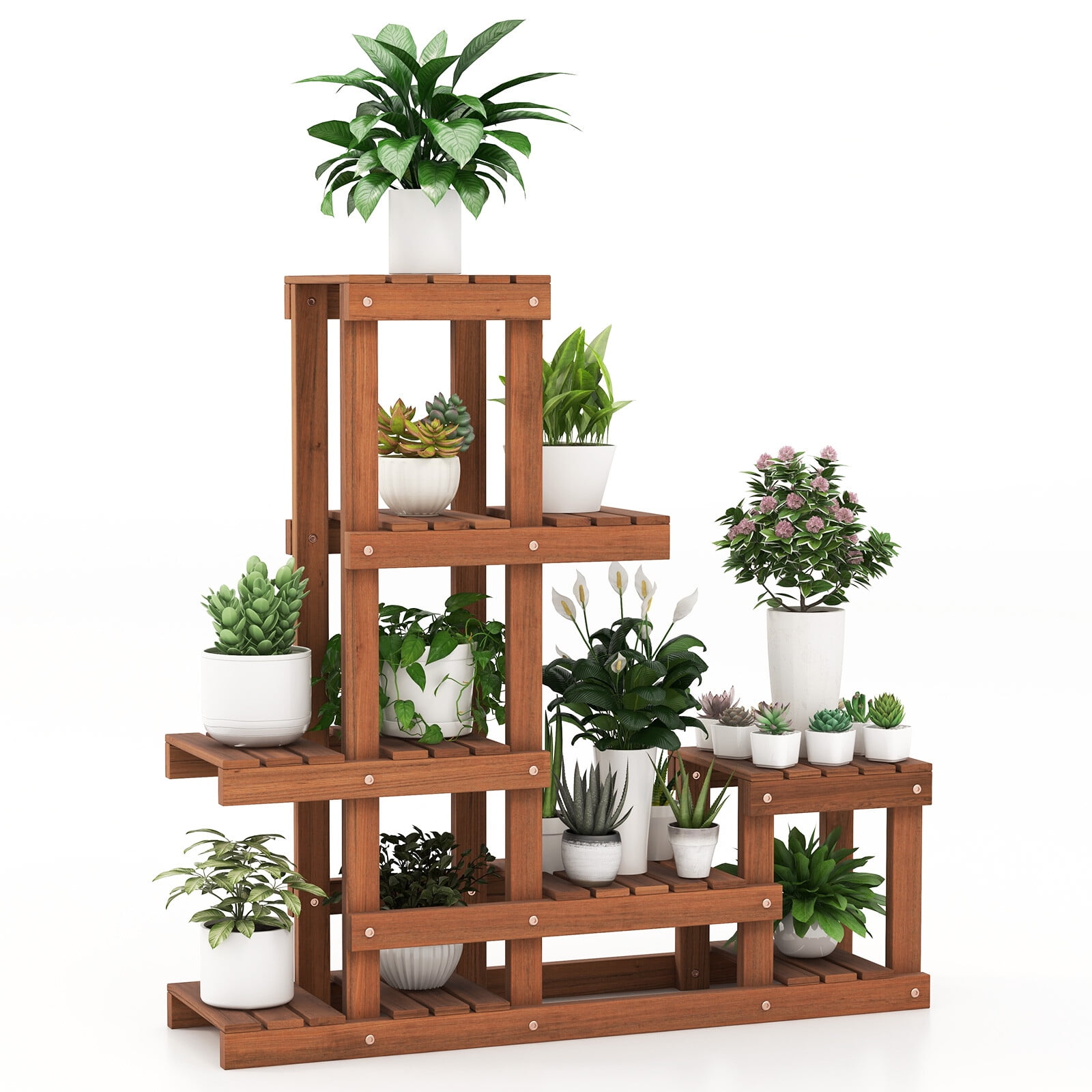 CRXX Multi-layer Wood Plant Stand – Flower Shelf Rack with Stylish High ...