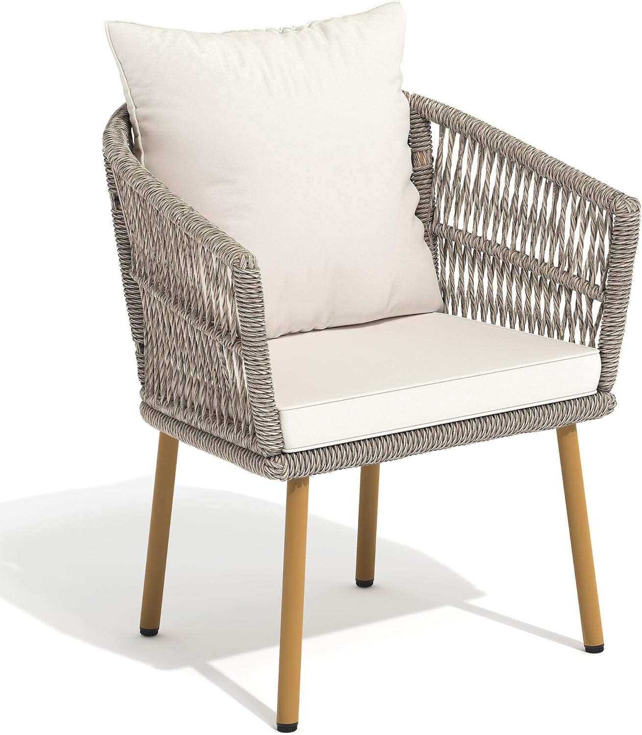 CRXX Outdoor Dining Single Sofa Chair, Indoor-Outdoor Wicker Bistro ...