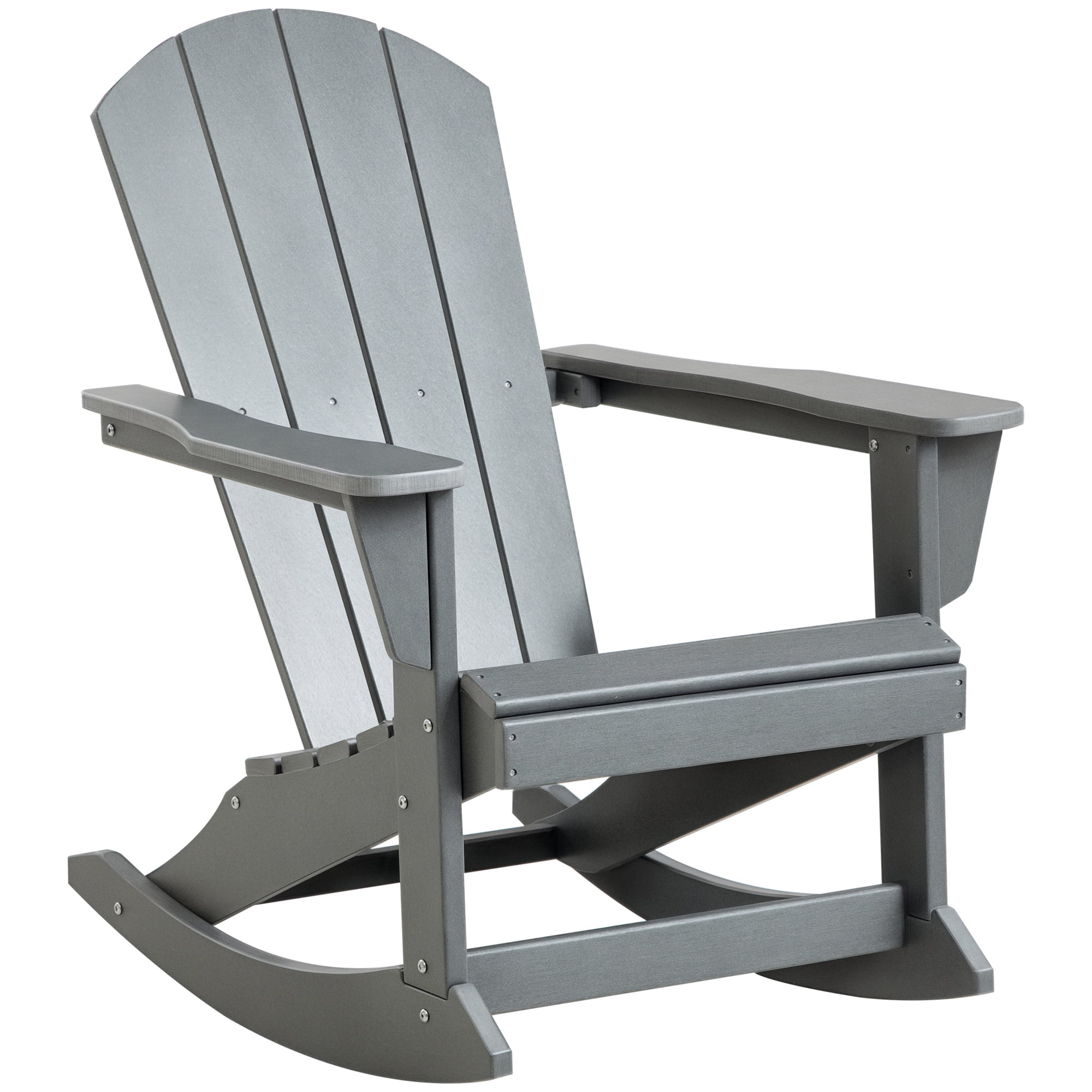 CRXX Outdoor Rocking Chair HDPE Adirondack Style Rocker Chair-Gray ...
