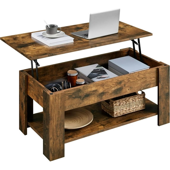 CRXX Vintage Coffee Table, Lift Top Coffee Table with Large Hidden ...