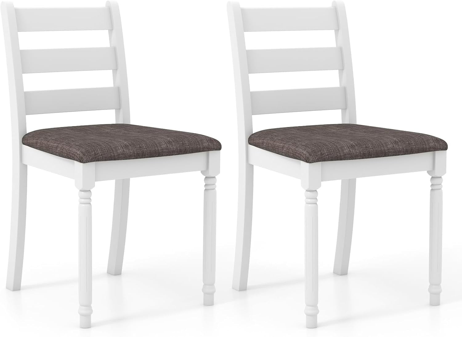 CRXX Wooden Dining Chairs Set of 2 White, Modern Kitchen Chair with ...