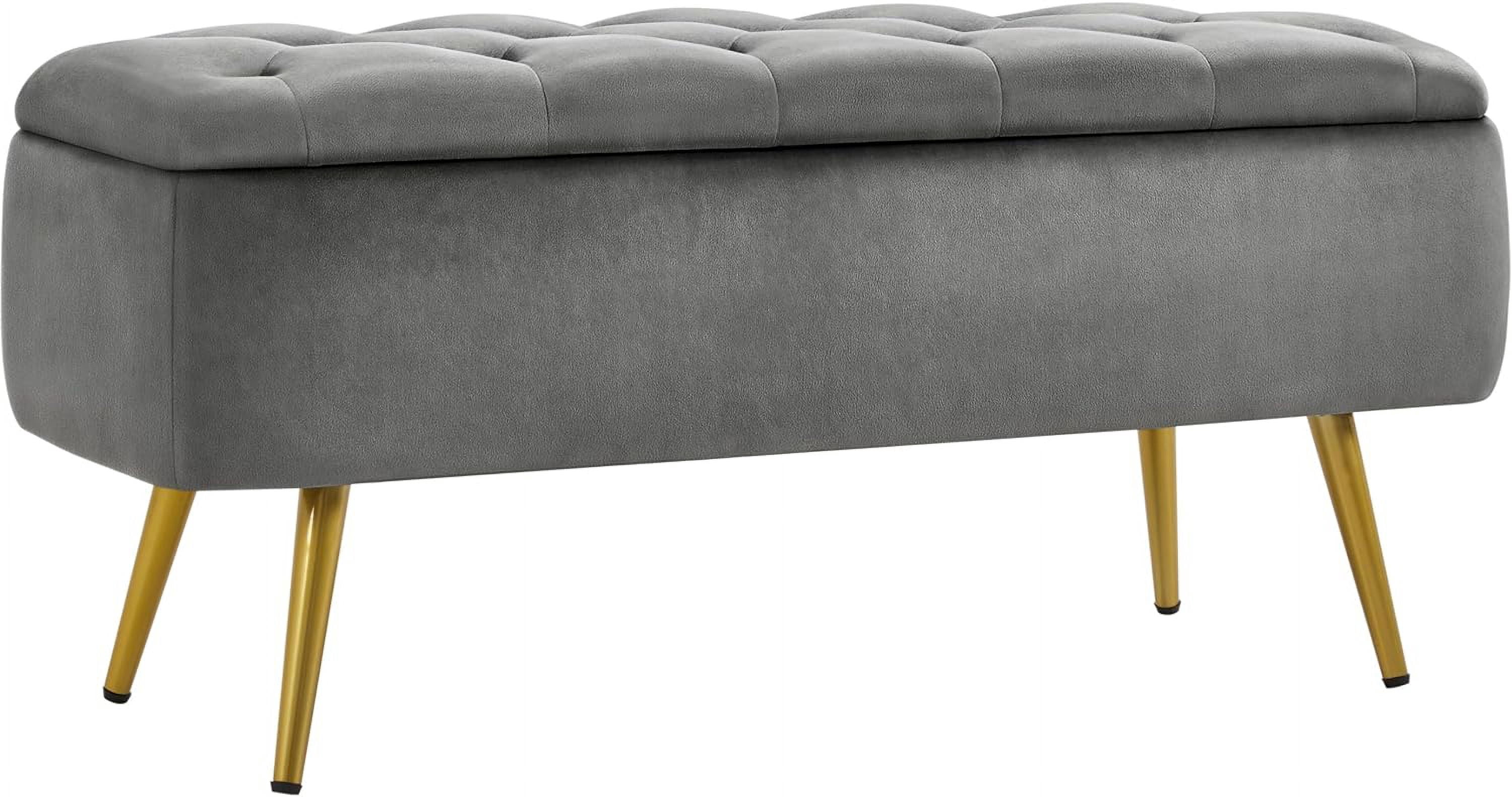 CRYBVYUBN Modern Ottoman Footstool Bench with Storage Bench Upholstered ...