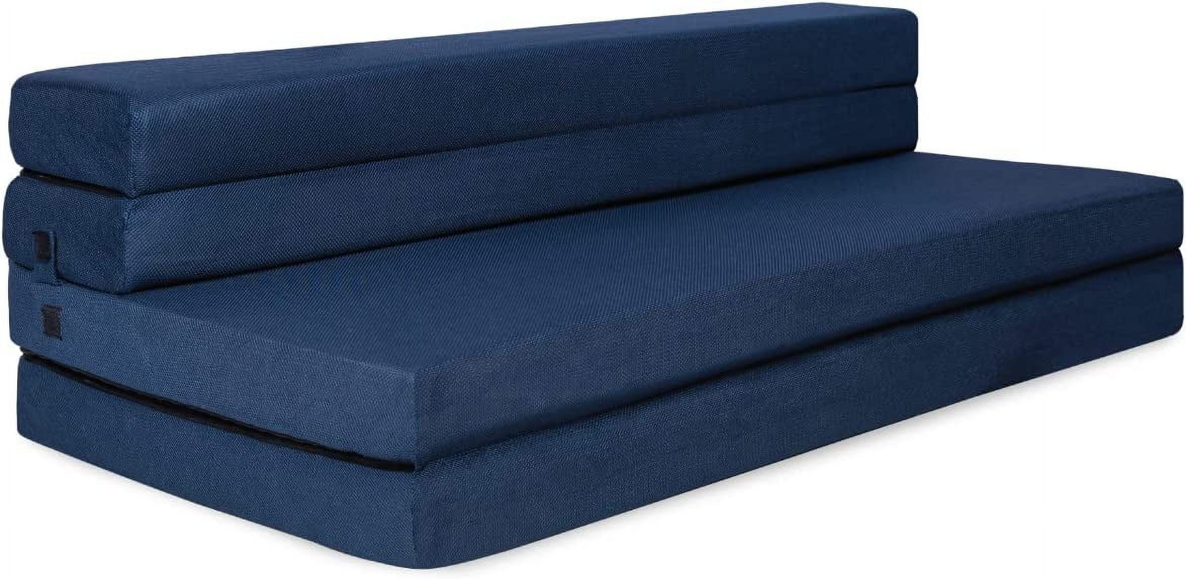 CRYBVYUBN Tri-Fold Foam Folding Mattress and Sofa Bed- Twin XL 78x38x4 ...