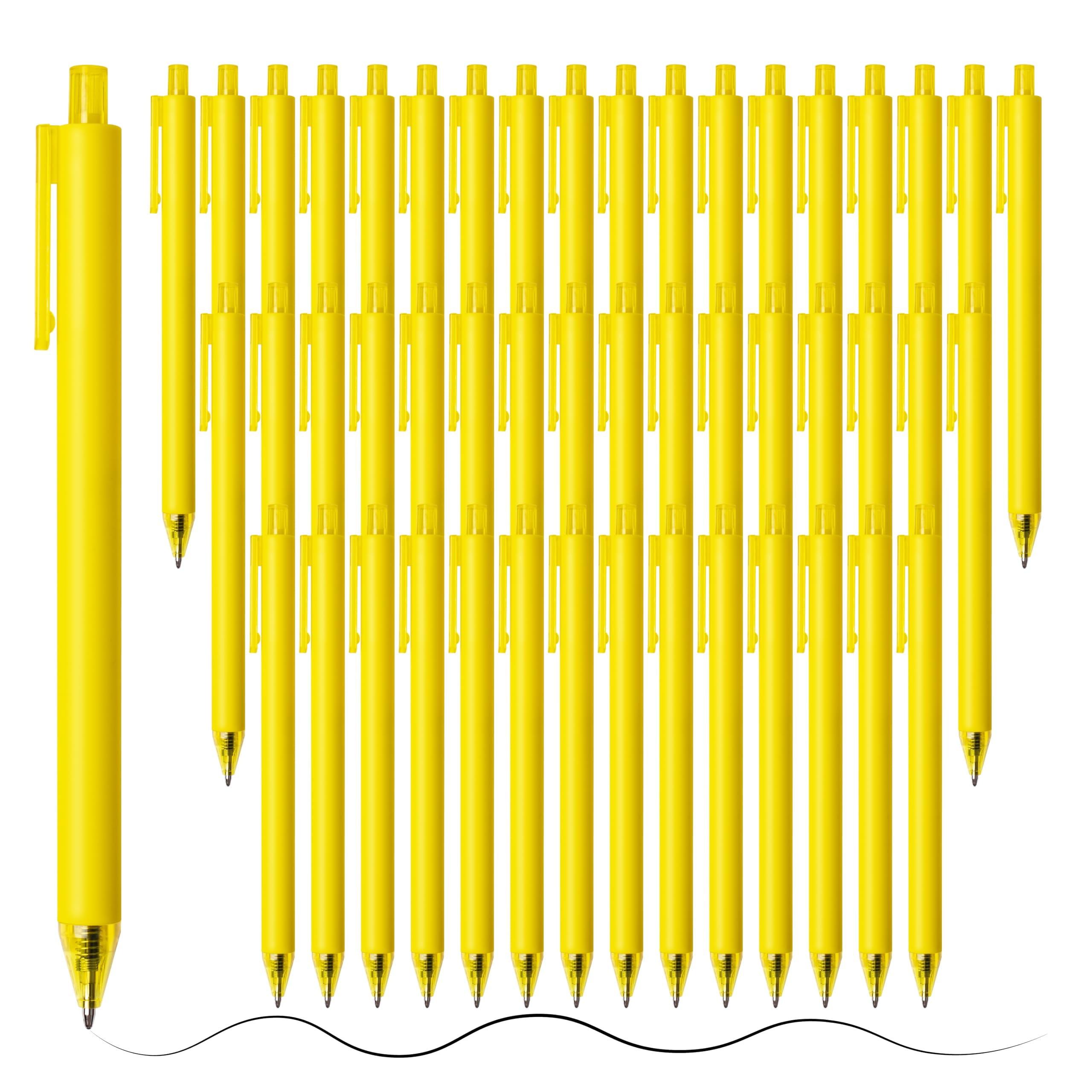 CRYLLIS 100pack No Bleed Black Barrel Click Pens,Smooth Writing,1000m Writing Capacity,Perfect ...