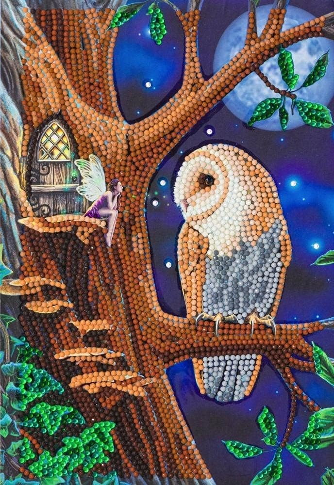 CRYSTAL ART Notebook - Owl and Fairy Tree Notebook Kit - Create a ...