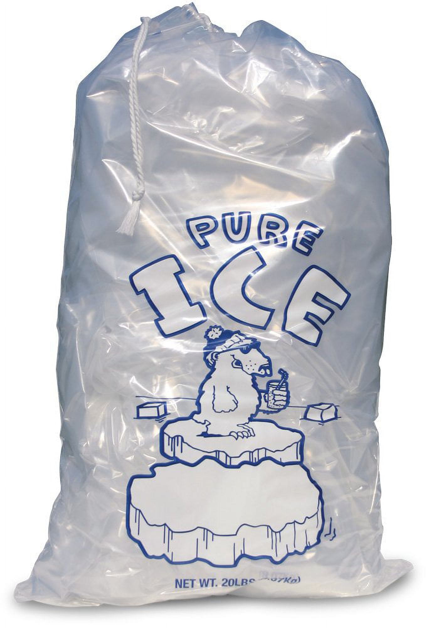 CRYSTAL ICE BAG 20lb With DRAWSTRING ( 250 in a Pack ) - Walmart.com