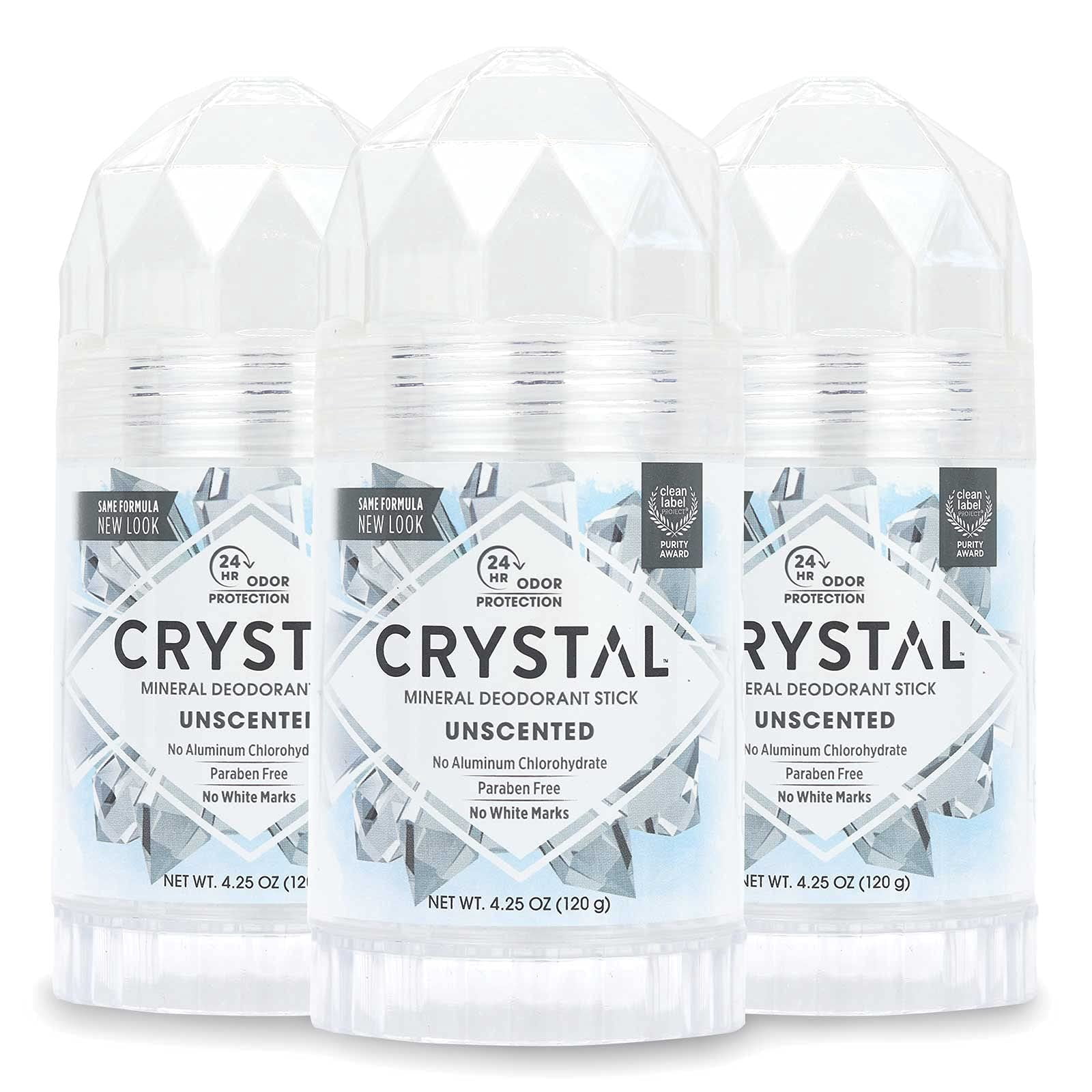 CRYSTAL Mineral Deodorant Stick - Unscented, 24-Hour Protection, Non ...