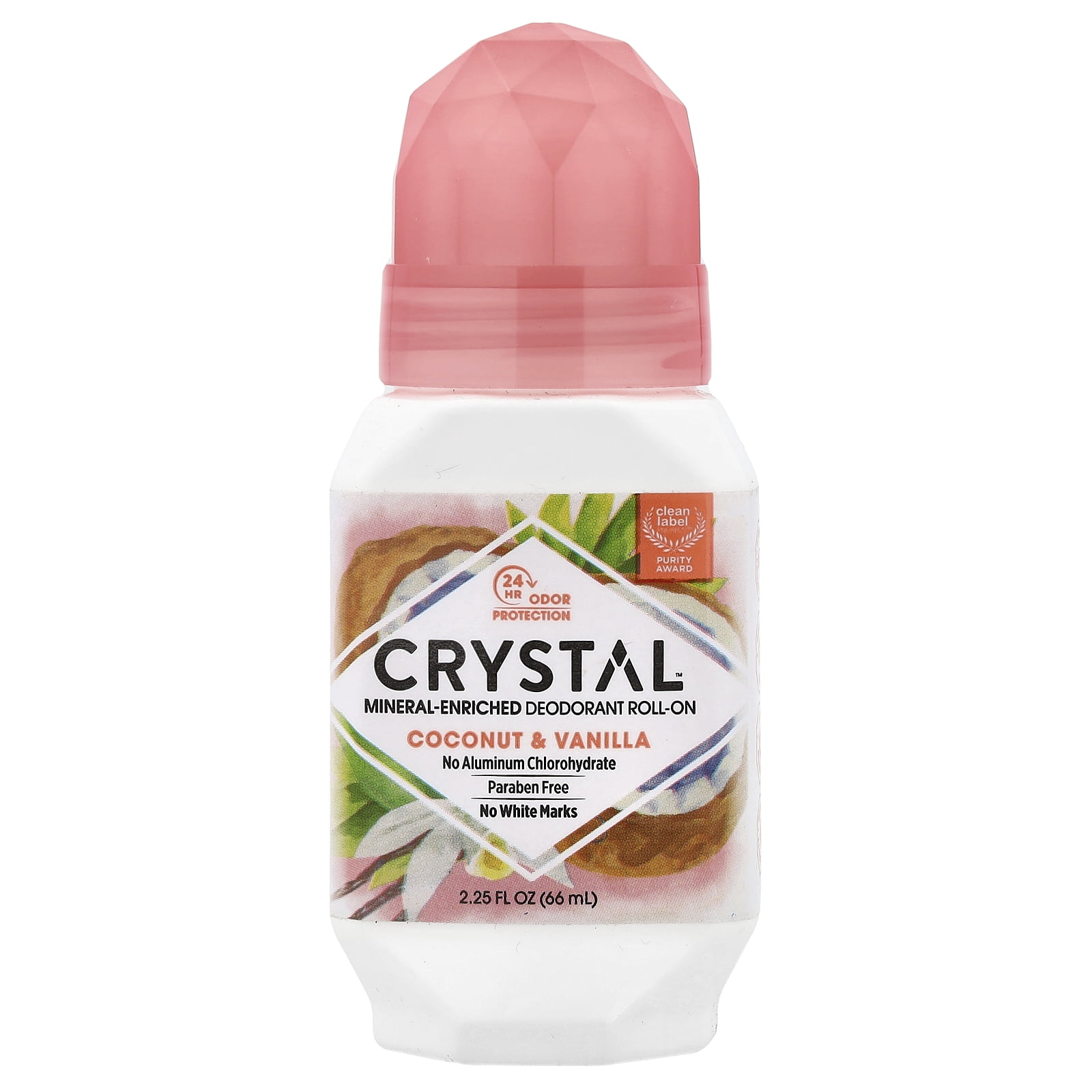 CRYSTAL Mineral-Enriched Deodorant Roll-On, Aluminum Free, Coconut ...