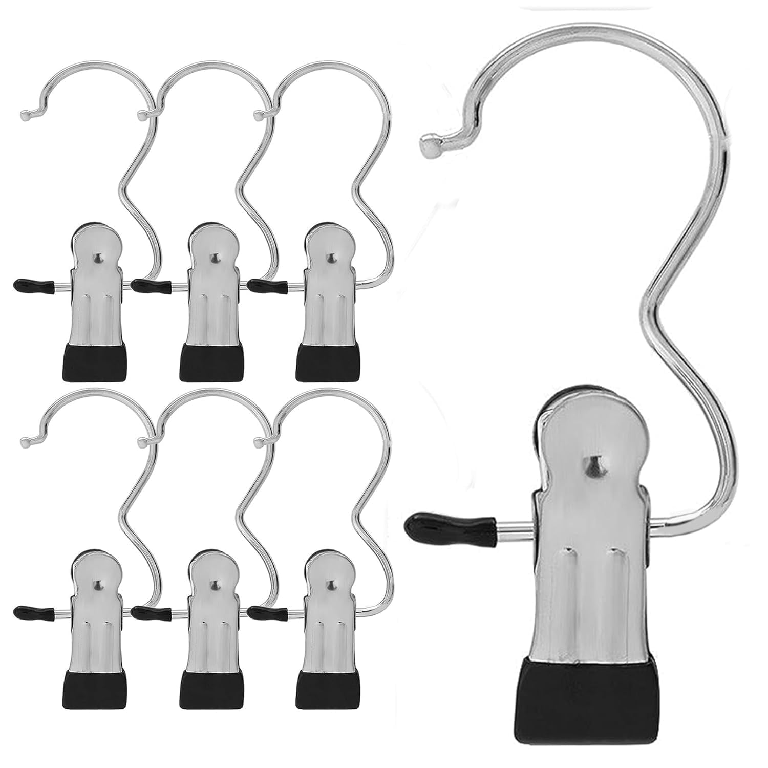 CRYSTAL ZONE Stainless Steel Laundry Hooks Clip AntiSlip Boot Laundry ...