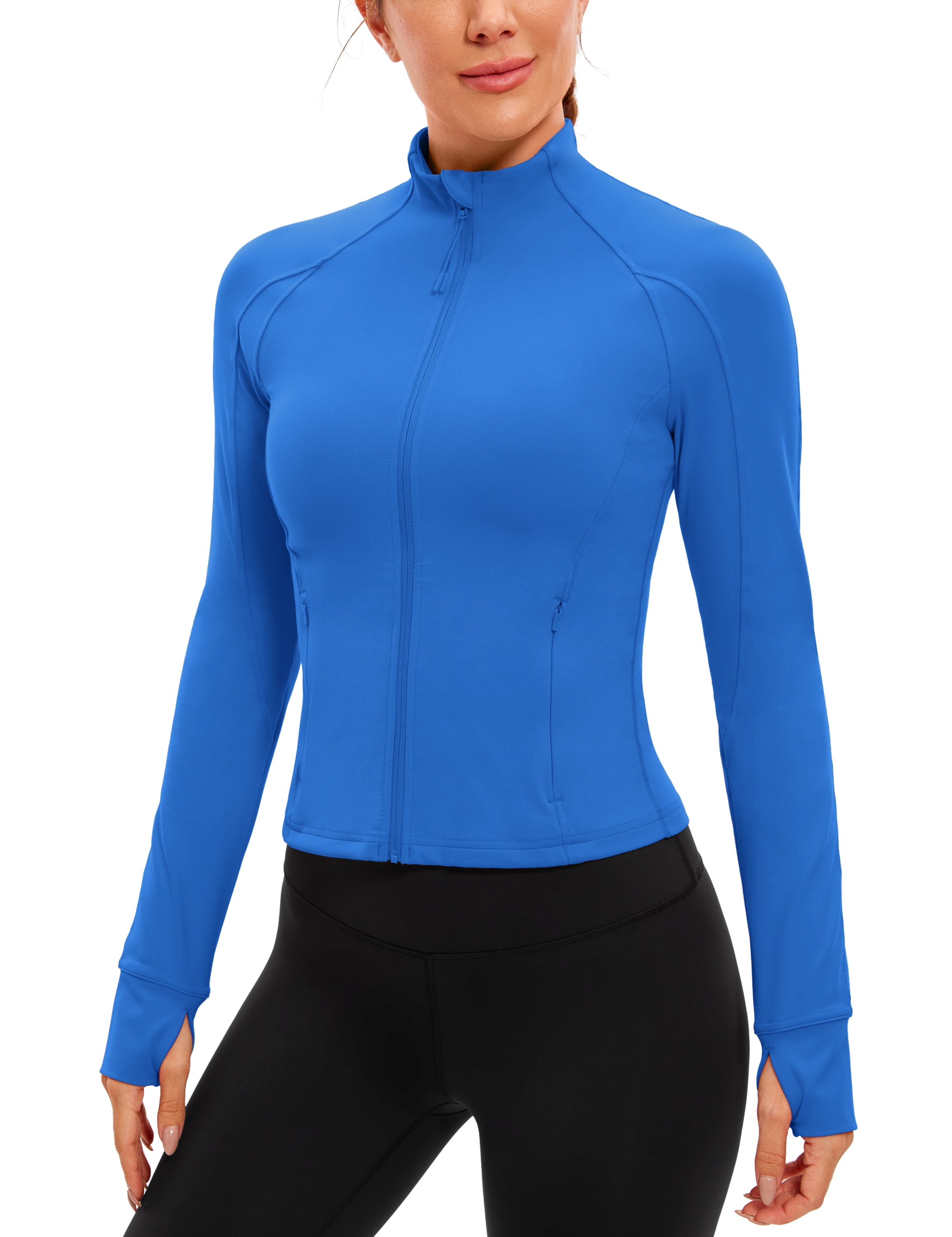 CRZ YOGA Butterluxe Womens Cropped Slim Fit Workout Jacket Track ...