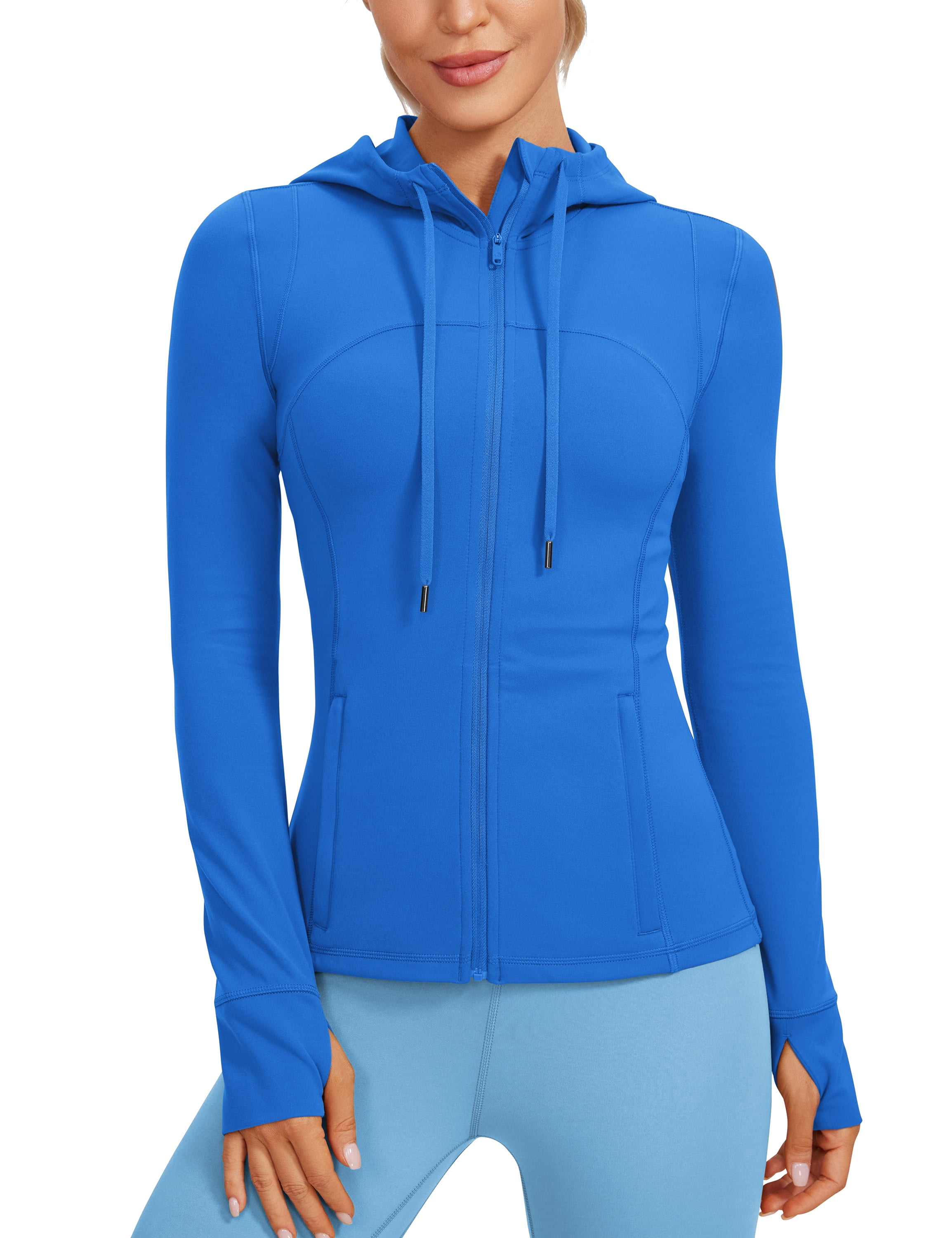 CRZ YOGA Butterluxe Womens Hooded Workout Jacket Athletic Running Zip ...