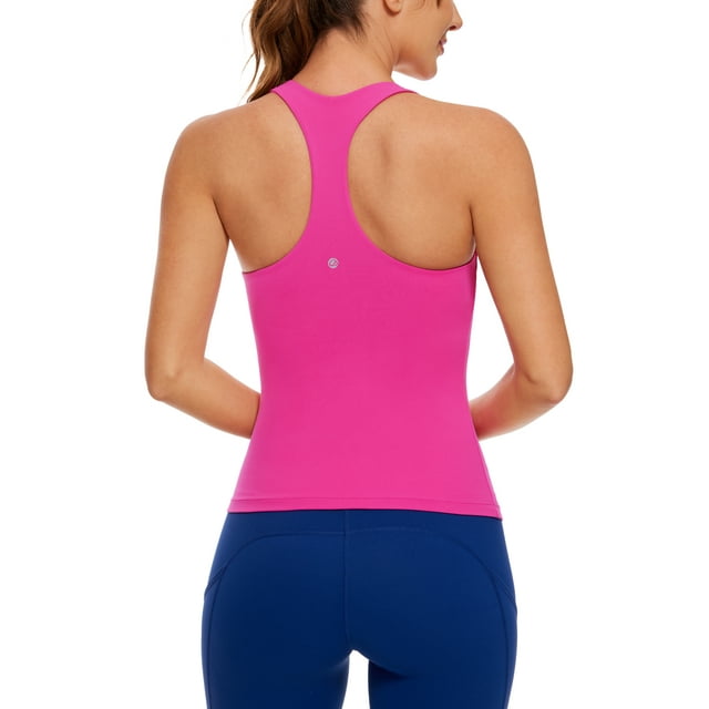 CRZ YOGA Women's Butterluxe Padded Racerback Sports Tank Top for ...