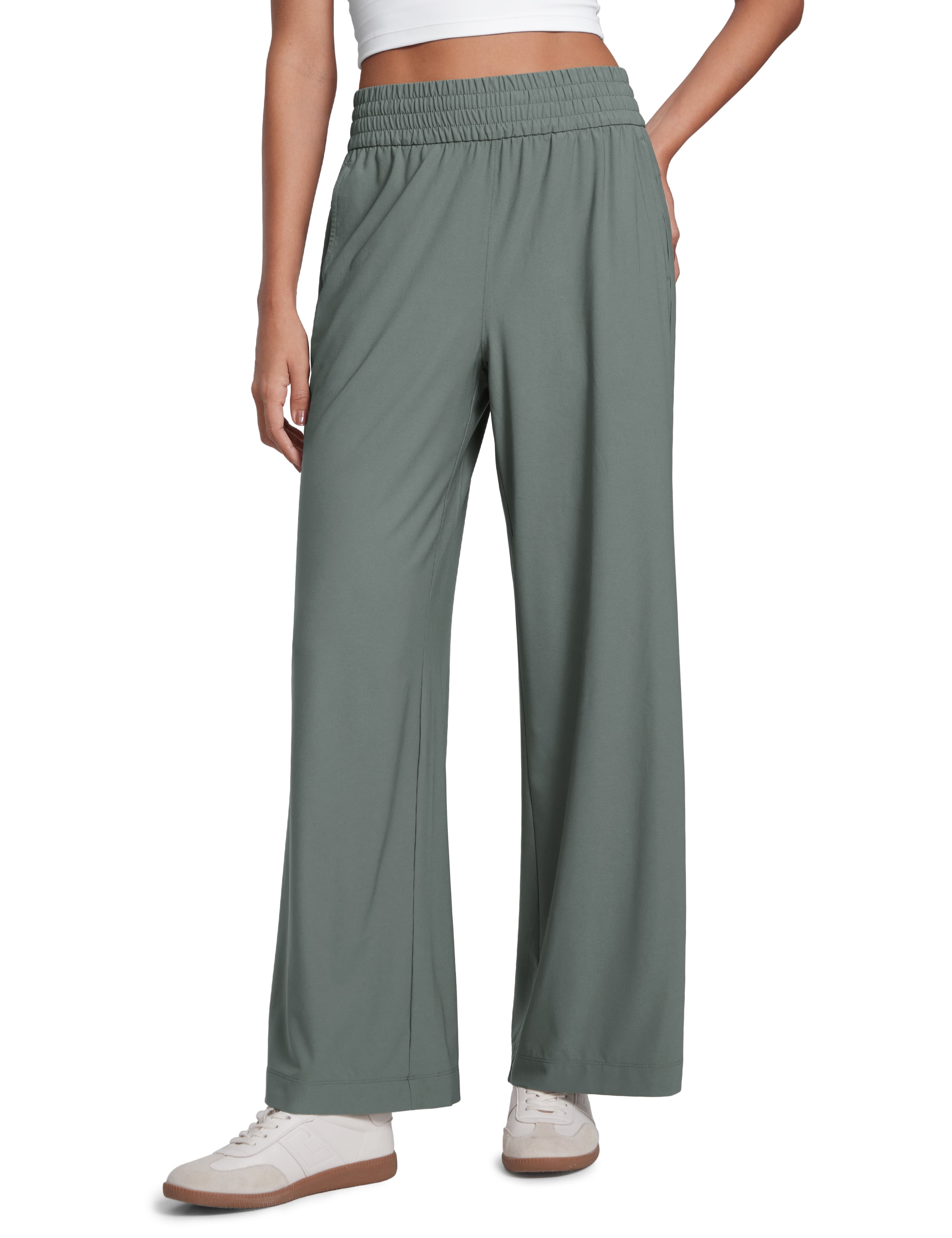 CRZ YOGA Lightweight Drapey Wide Leg Pants for Women 30 Inches Flowy ...