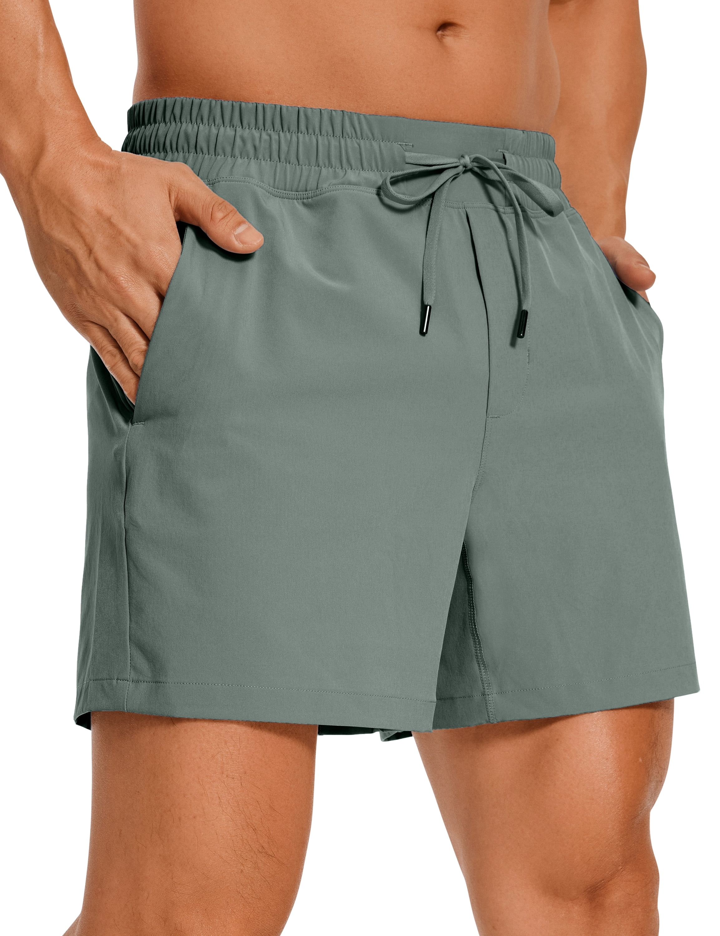 CRZ YOGA Men's Linerless Workout Shorts 5 Inches Lightweight Quick Dry ...