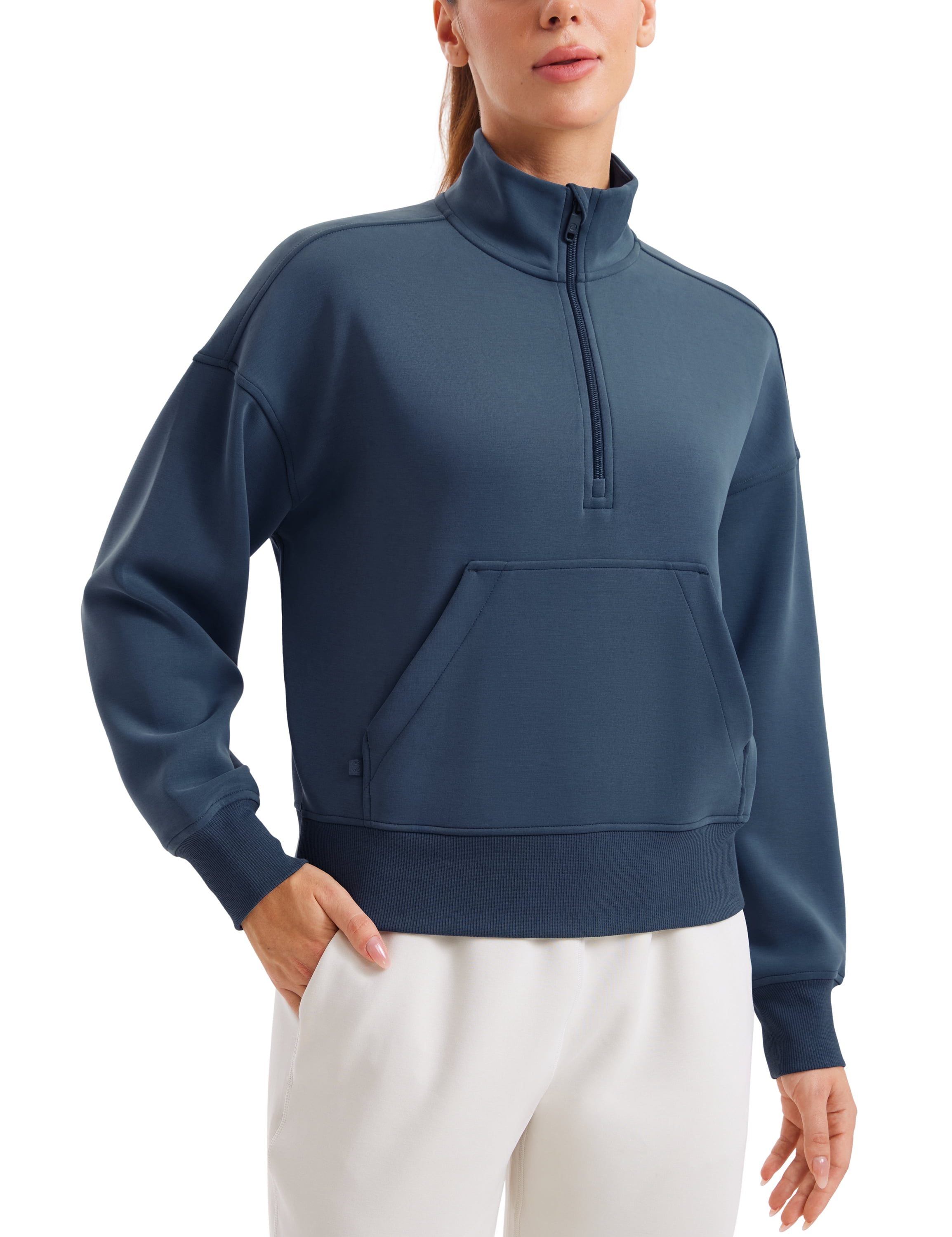 CRZ YOGA SoftAura Half Zip Sweatshirt for Women Long Sleeve Pullover ...