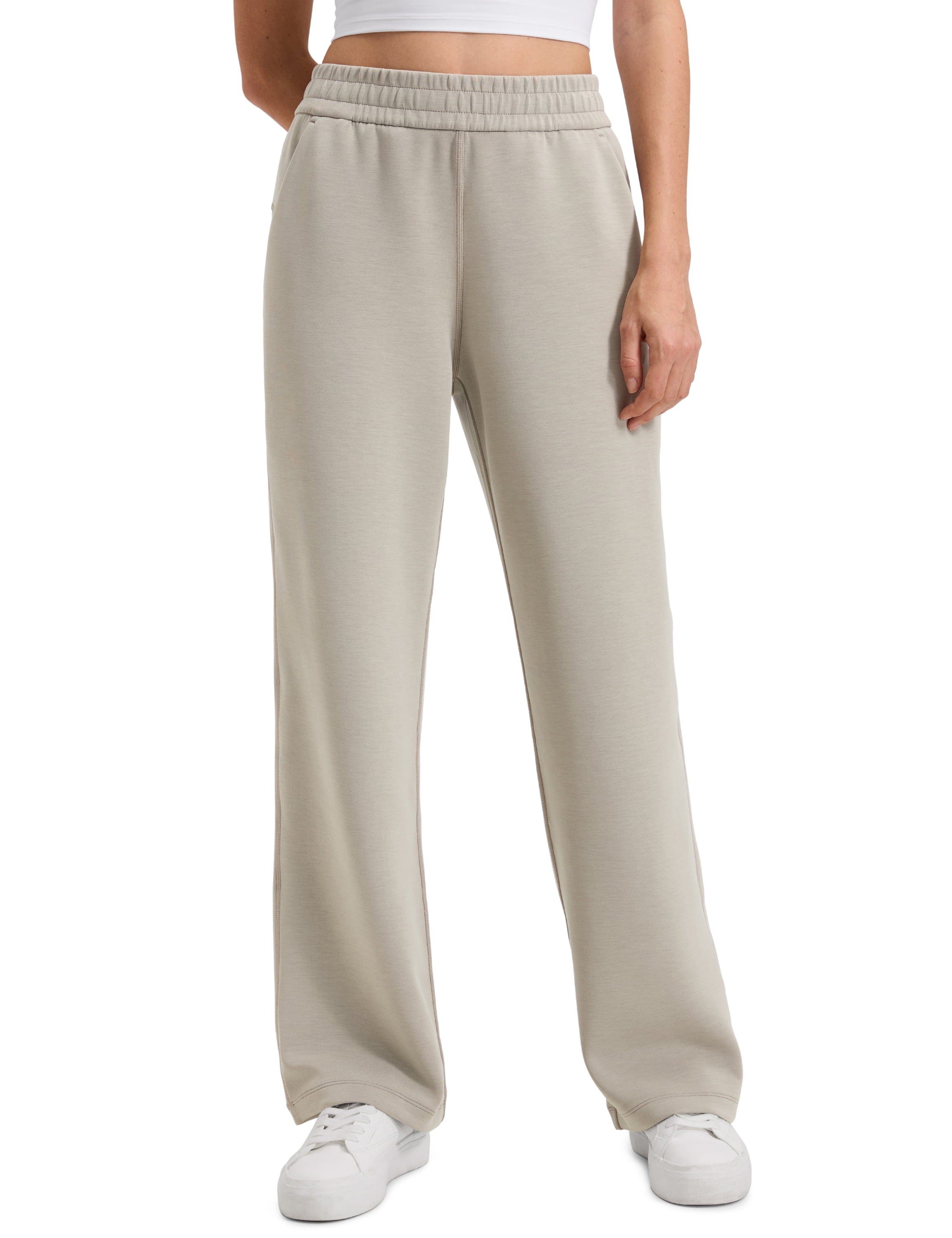 CRZ YOGA SoftAura Straight Leg Casual Sweatpants Women 30" Travel Pants ...