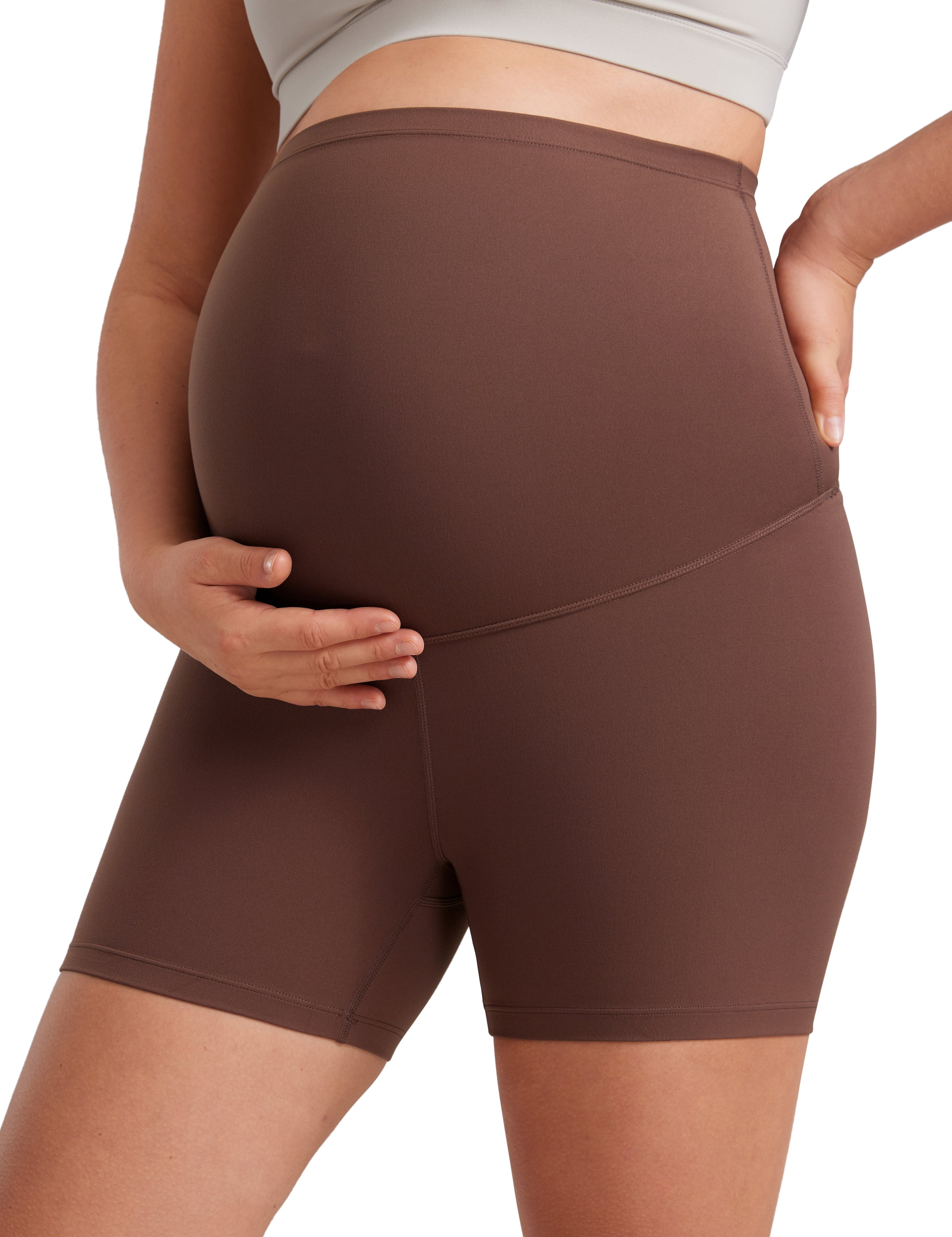 CRZ YOGA Womens Butterluxe Maternity Biker Shorts Over The Belly 4 Inches Pregnancy - Walmart.com