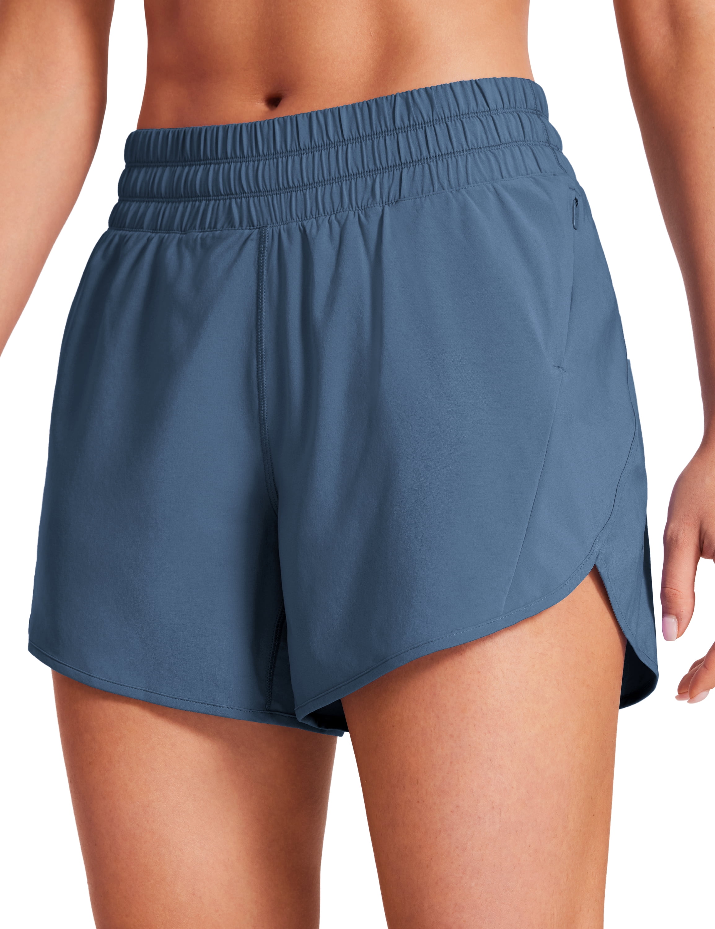 CRZ YOGA Womens Mid Waisted Running Shorts Liner 5 Inches Quick Dry ...